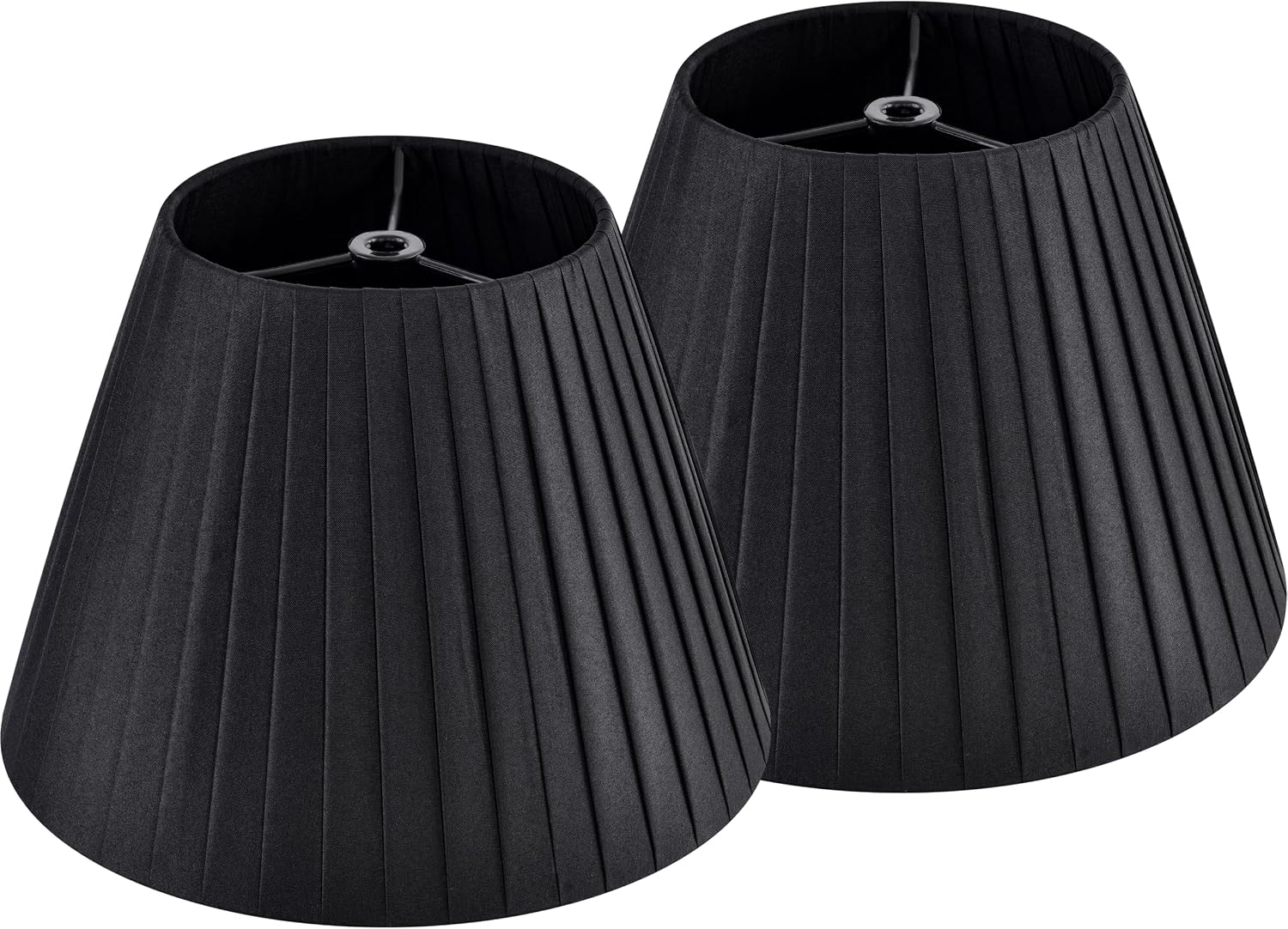 GO&SO Set of 2 Small Pleated Black Spider Lamp Shades, 5" Top x 9 ...