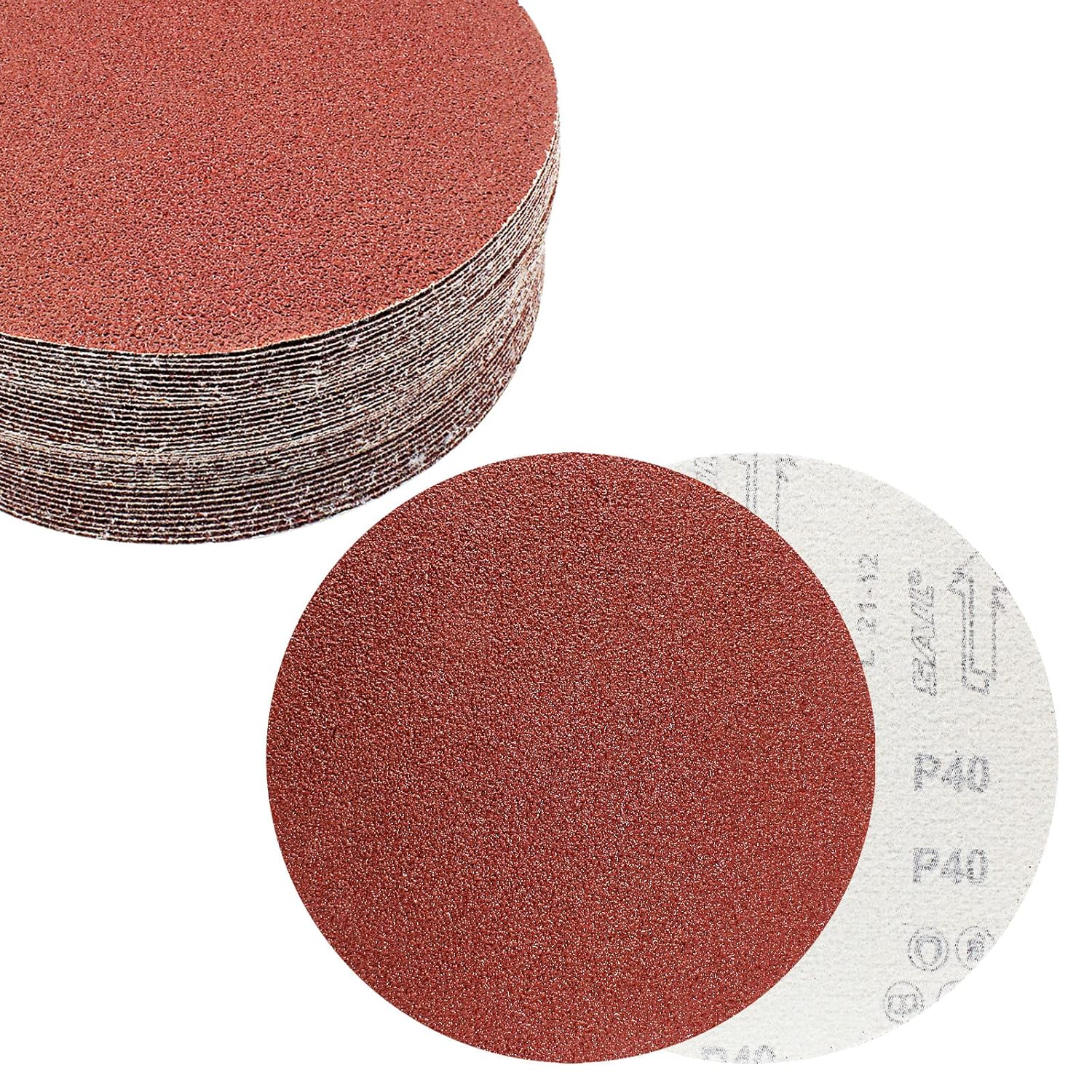 BokWin 40PCS 7-Inch 40 Grit Hook and Loop Sanding Discs Sandpaper ...