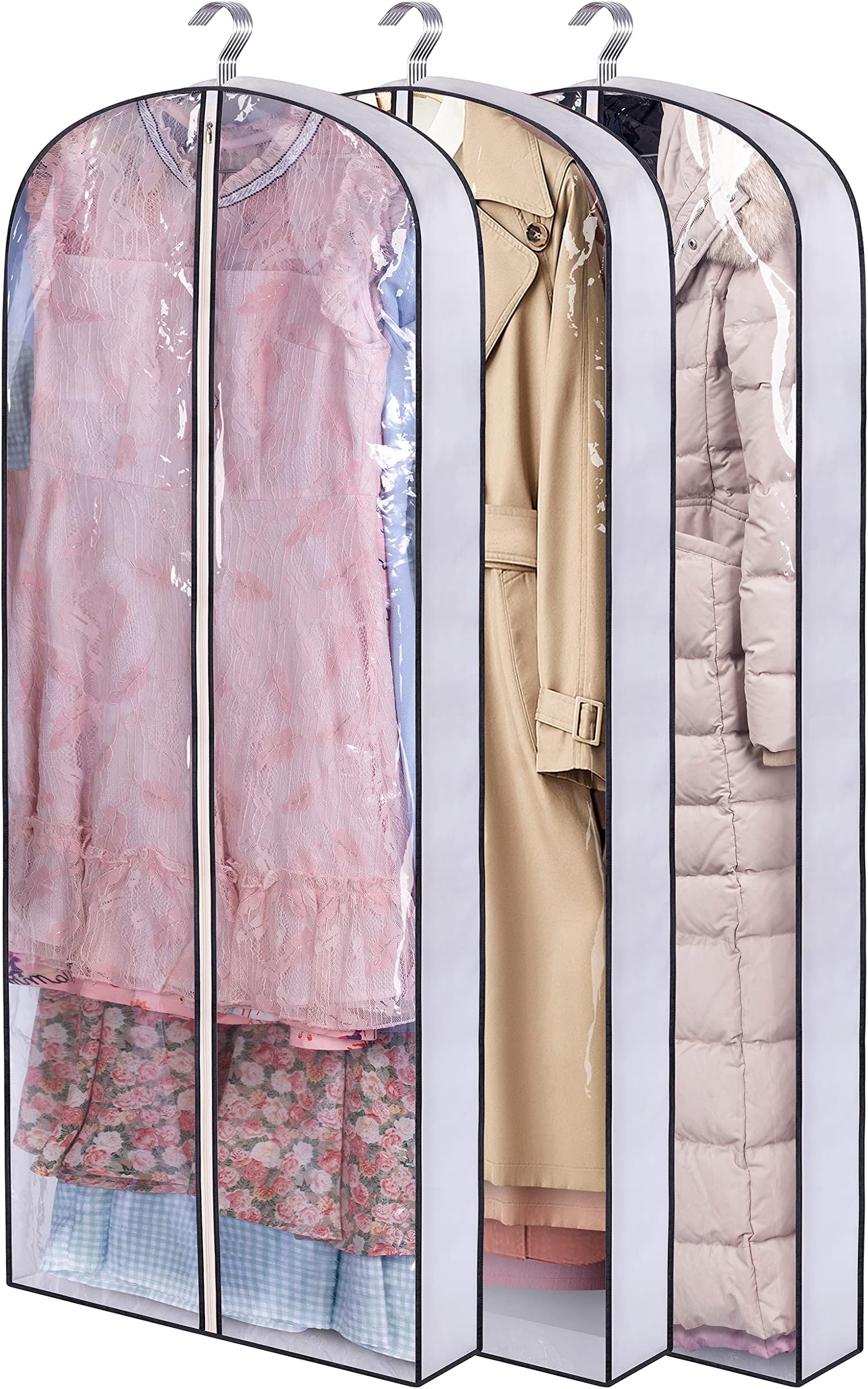 Amazon.com: MISSLO 4" Gusseted Garment Bags for Hanging Clothes 65 ...