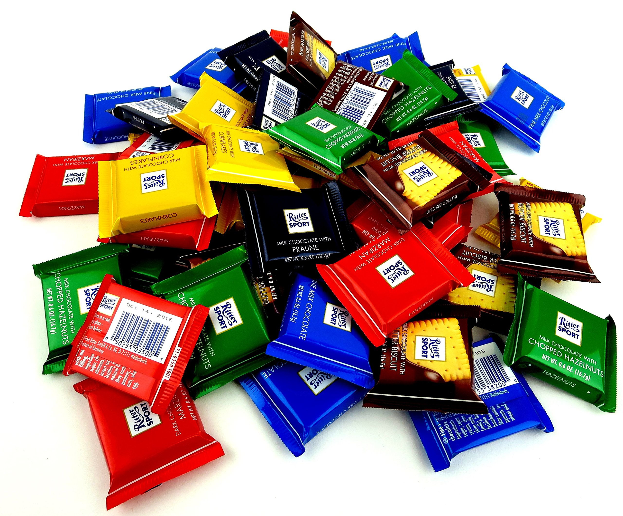 Ritter Sport Mini Chocolate Squares, 2 lbs in a BlackTie Box- Buy ...