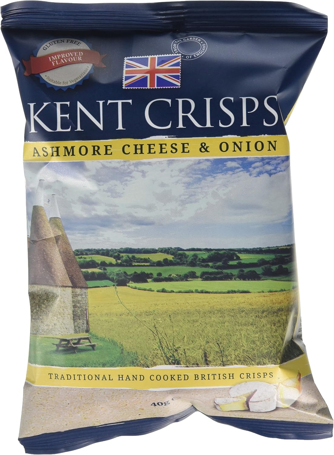 Kent Crisps Ashmore Cheese/Onion 40 g (Pack of 20) : Amazon.co.uk: Grocery