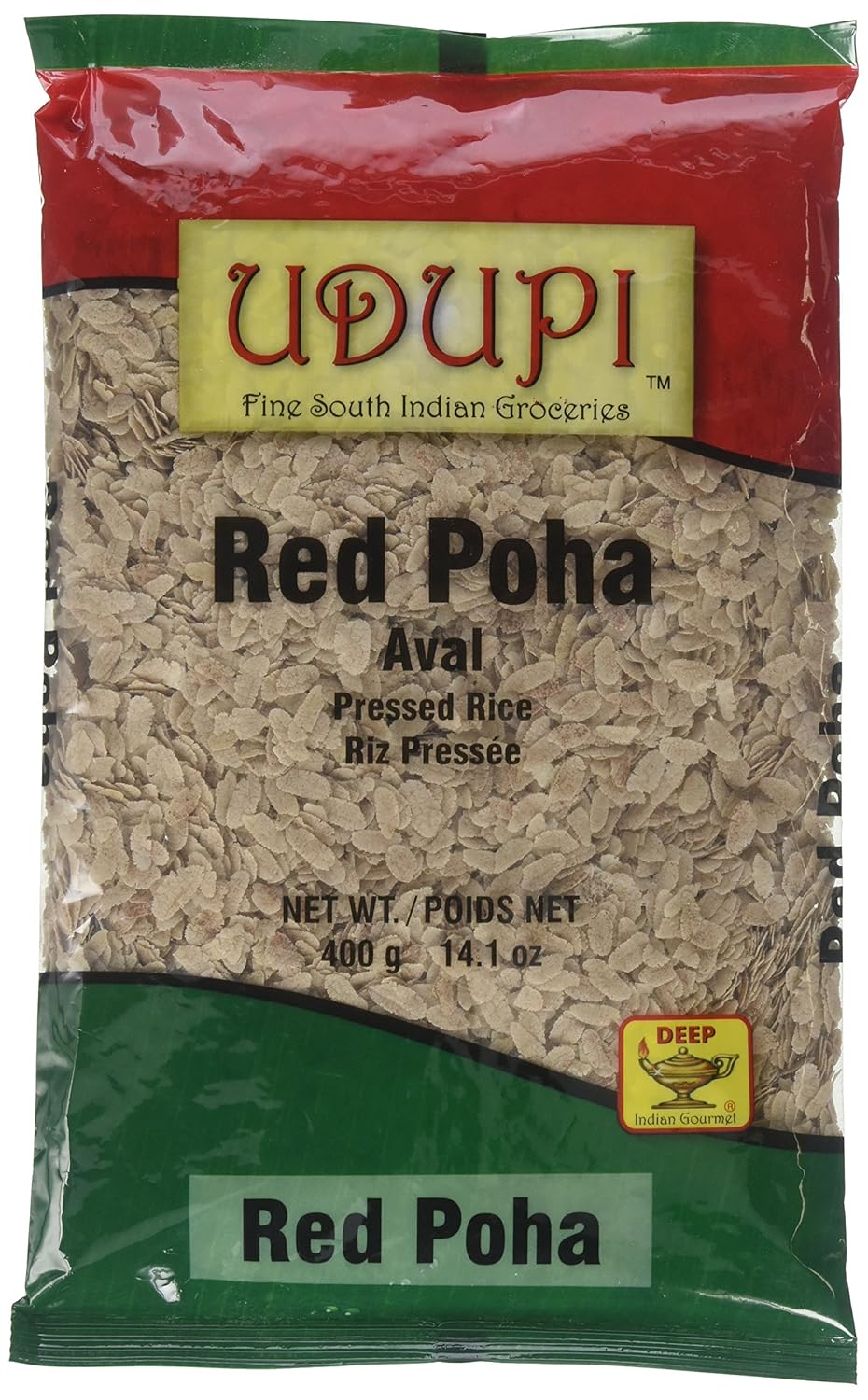 Amazon.com : Red Poha (Flattened Red Rice) "Aval" 400 Gram : Grocery ...