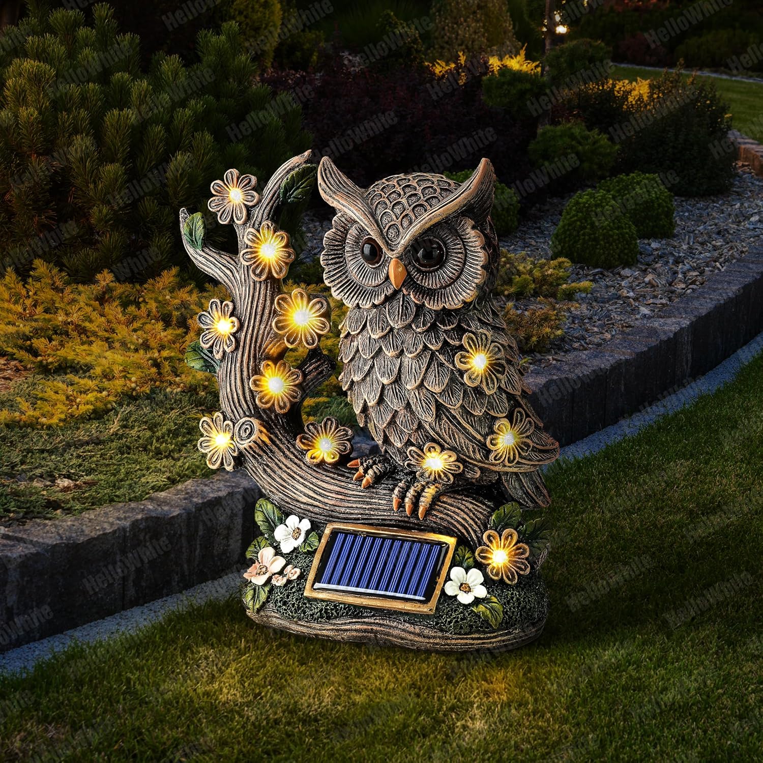 Amazon.com : MJC MONJUS Solar Statue Owl with LED Lights – Outdoor ...