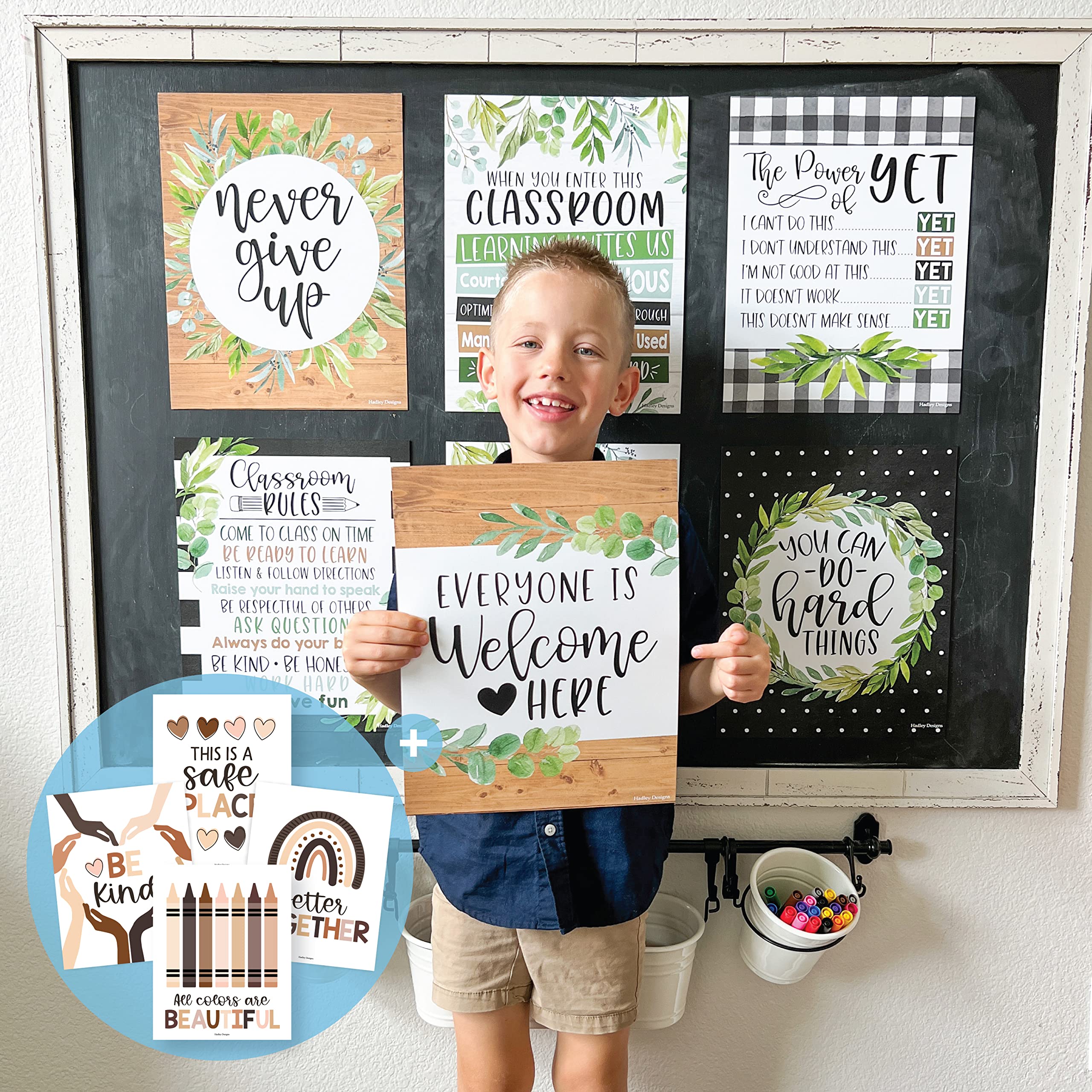 Amazon.com: 9 Farmhouse Classroom Decor - Welcome Sign For Classroom ...