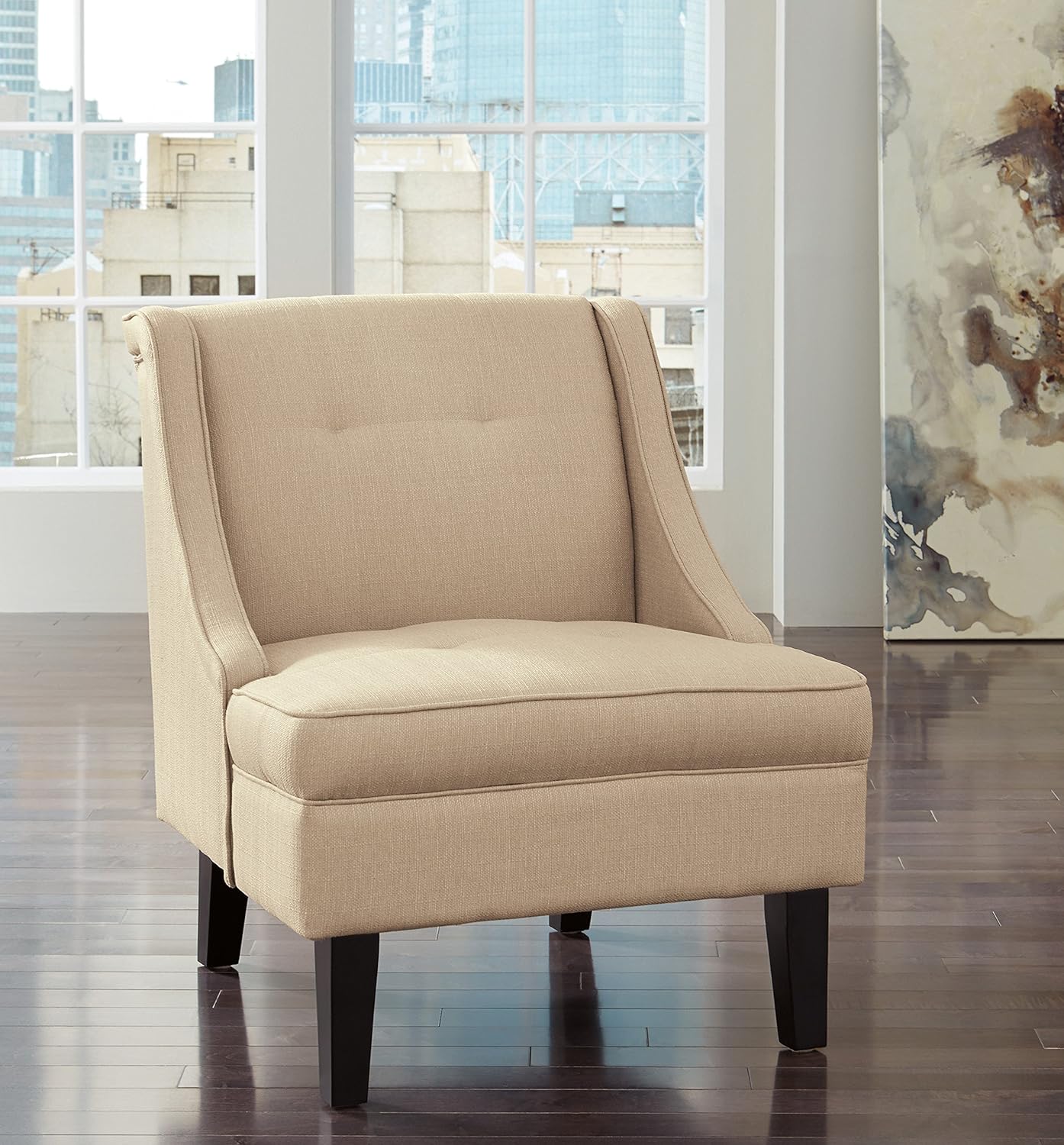 Amazon.com: FurnitureMaxx Clarinda Cream Color Accent Chair : Home ...