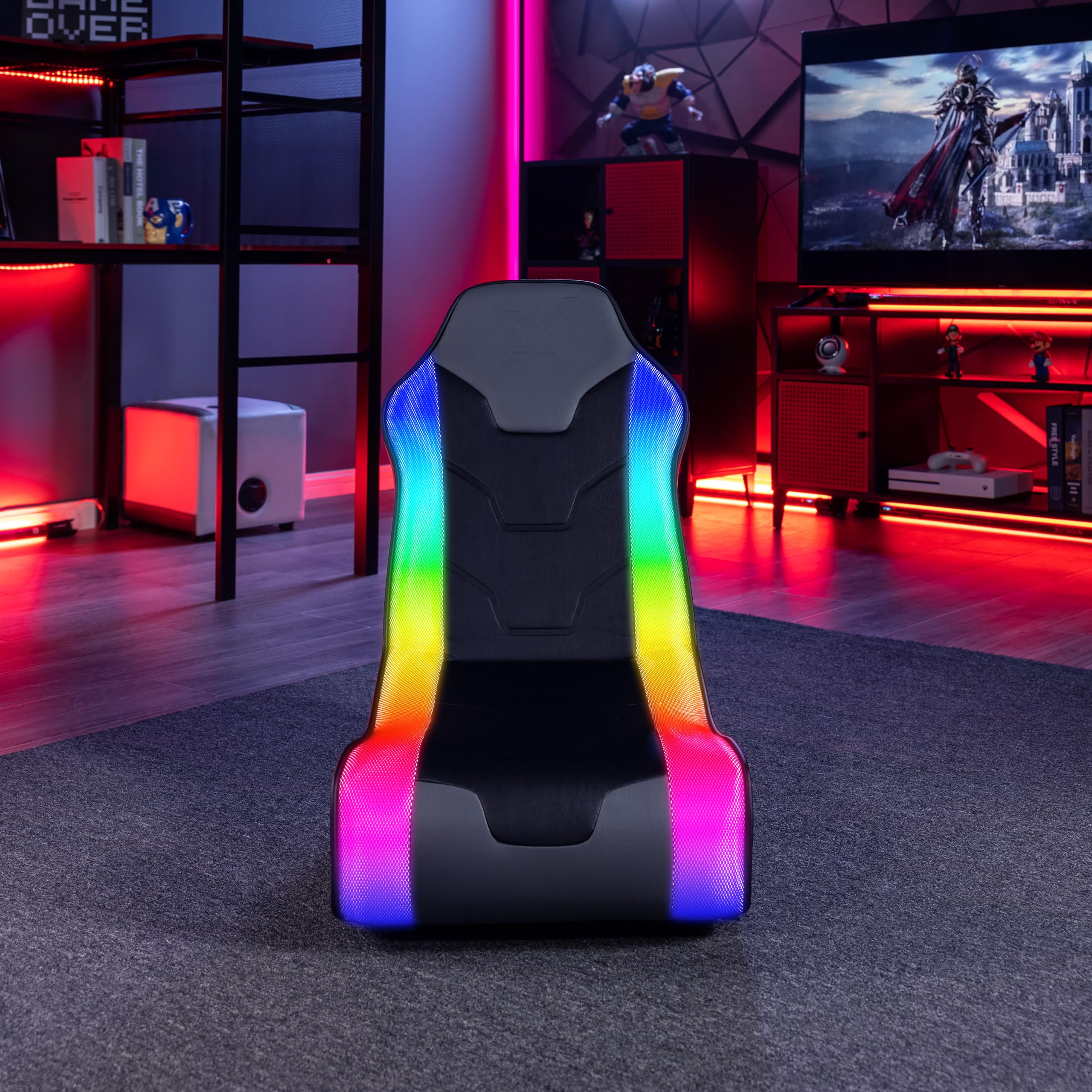 X Rocker Cosmos RGB Floor Rocker - LED Gaming Chair for Comfortable ...