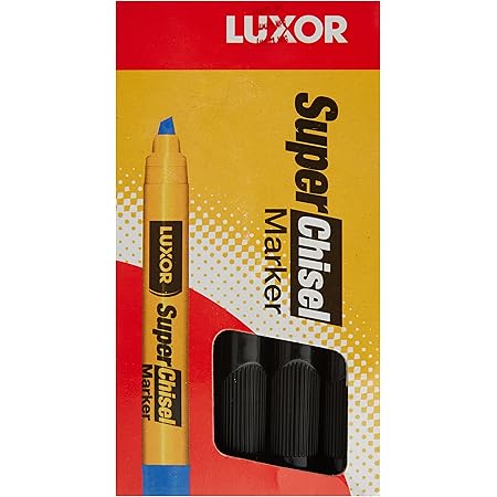 Luxor Chisel Markers, Black - Pack of 10 : Amazon.in: Office Products