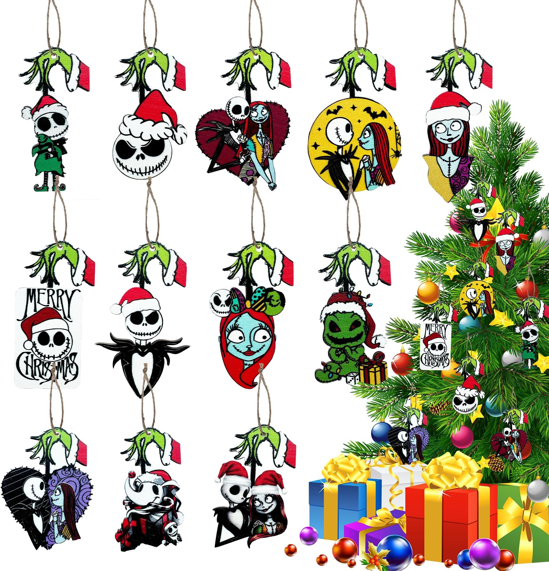 Amazon.com: 48Pcs Nightmare Before Christmas Ornaments,Christmas Tree ...