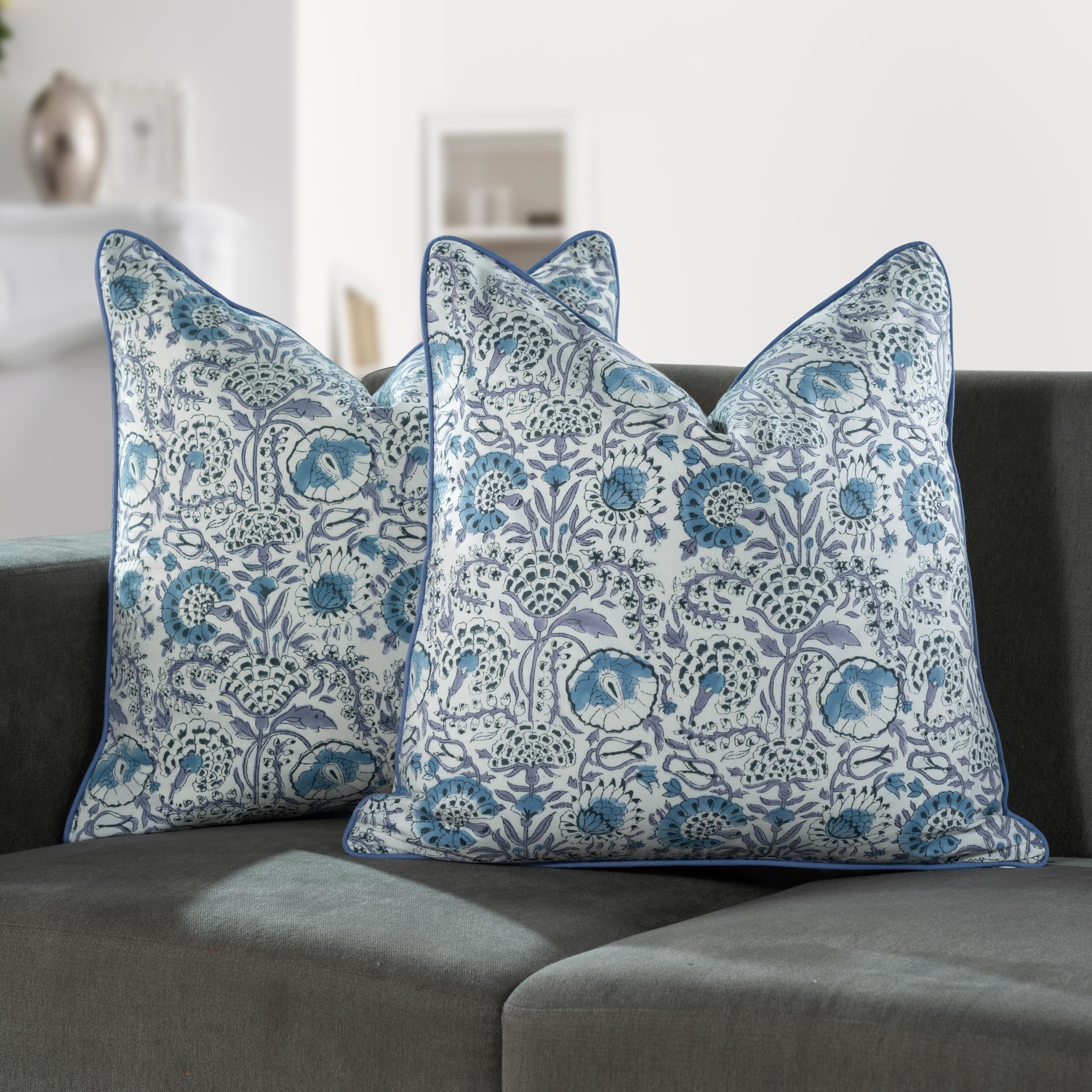 Amazon.com: CPC 100% Cotton Throw Pillow Covers 20x20 Inch, Set of 2 ...