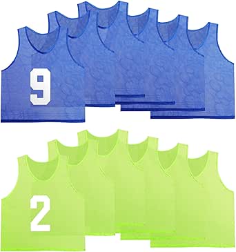 Amazon.com: 24 Pieces Nylon Scrimmage Team Pinnies Practice Jerseys ...