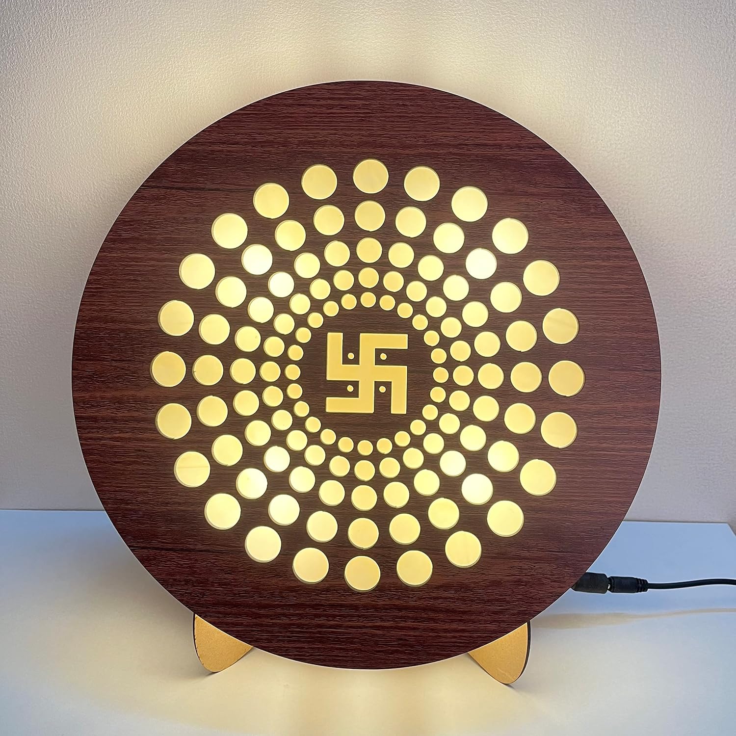 BAPUBEBE OM | Swastik | Ganesh | Ganpati | Khanda | Wall Hanging LED ...
