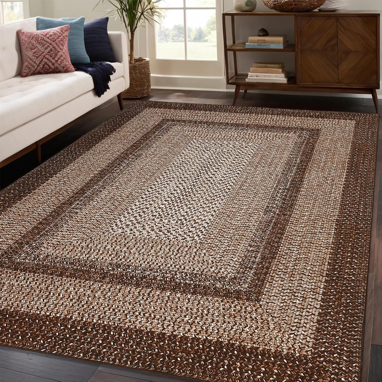 Amazon.com: RUGSREAL 3x5 Area Rug, Washable Rug for Bedroom Braided ...