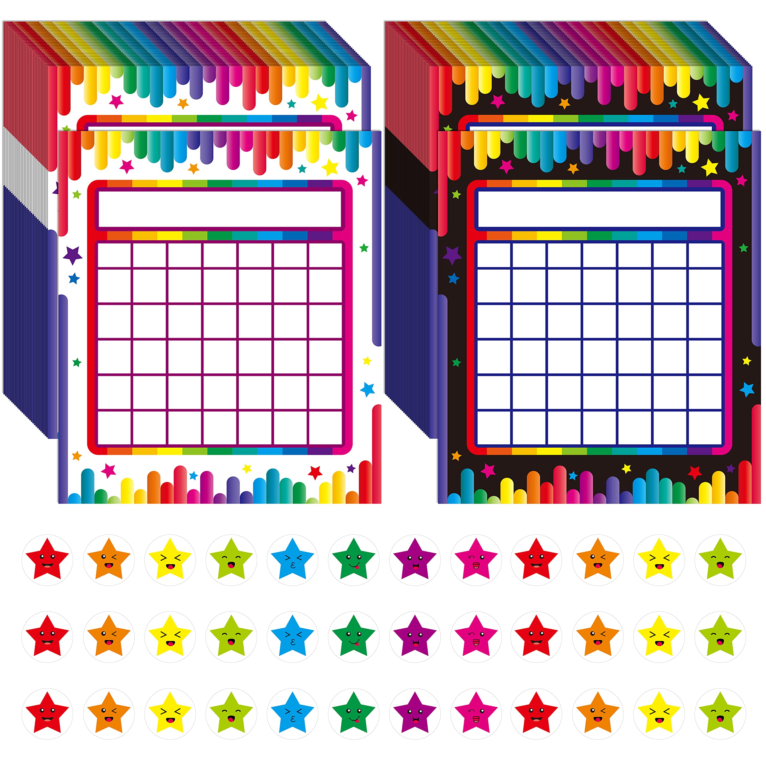 Buy 66 Pack Classroom Incentive Chart, 2 Designs in Colorful Strip with ...