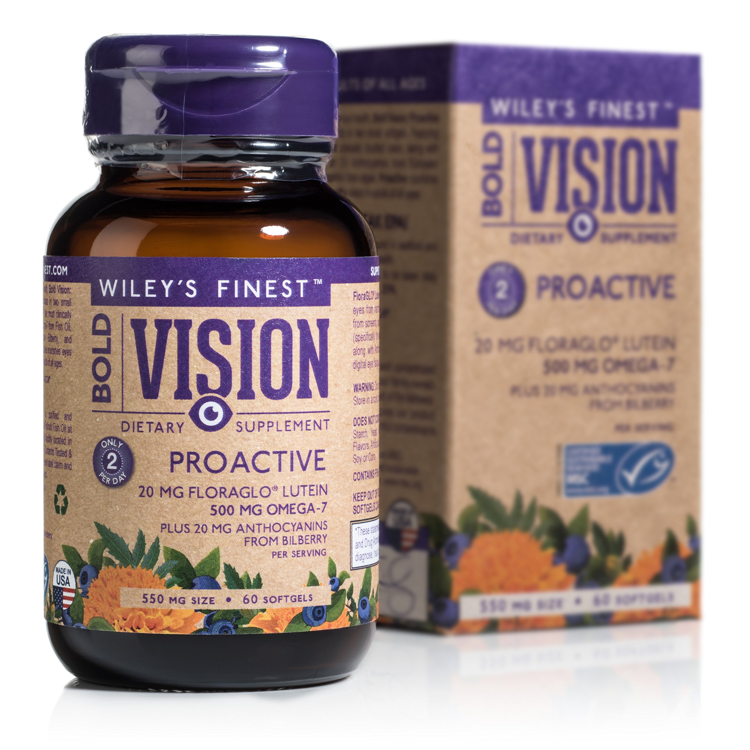 Buy Wiley's Finest Wild Alaskan Fish Oil - Bold Vision for Eye Health ...