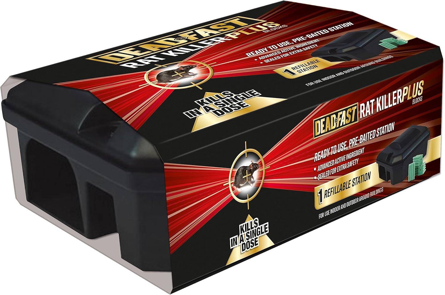 Deadfast 20300395 Rat Killer Plus, Ready To Use Pre-Baited with Poison ...