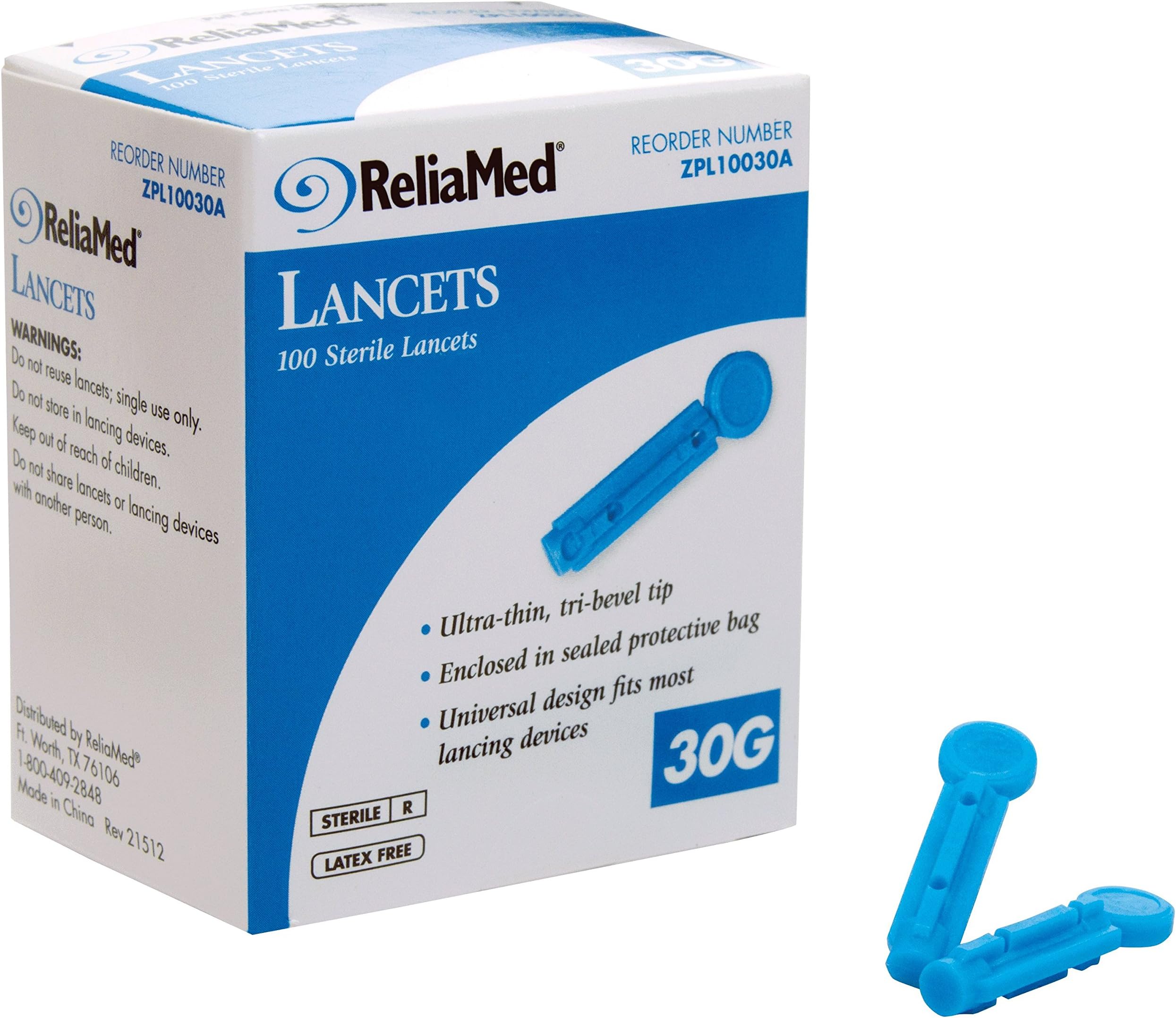 Amazon.com: ReliOn 30 Gauge Ultra-Thin Lancets, 200 Ct (2 Pack ...