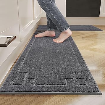 Amazon.com: BEQHAUSE Kitchen Rugs Non-Slip Washable [2 PCS], Machine ...