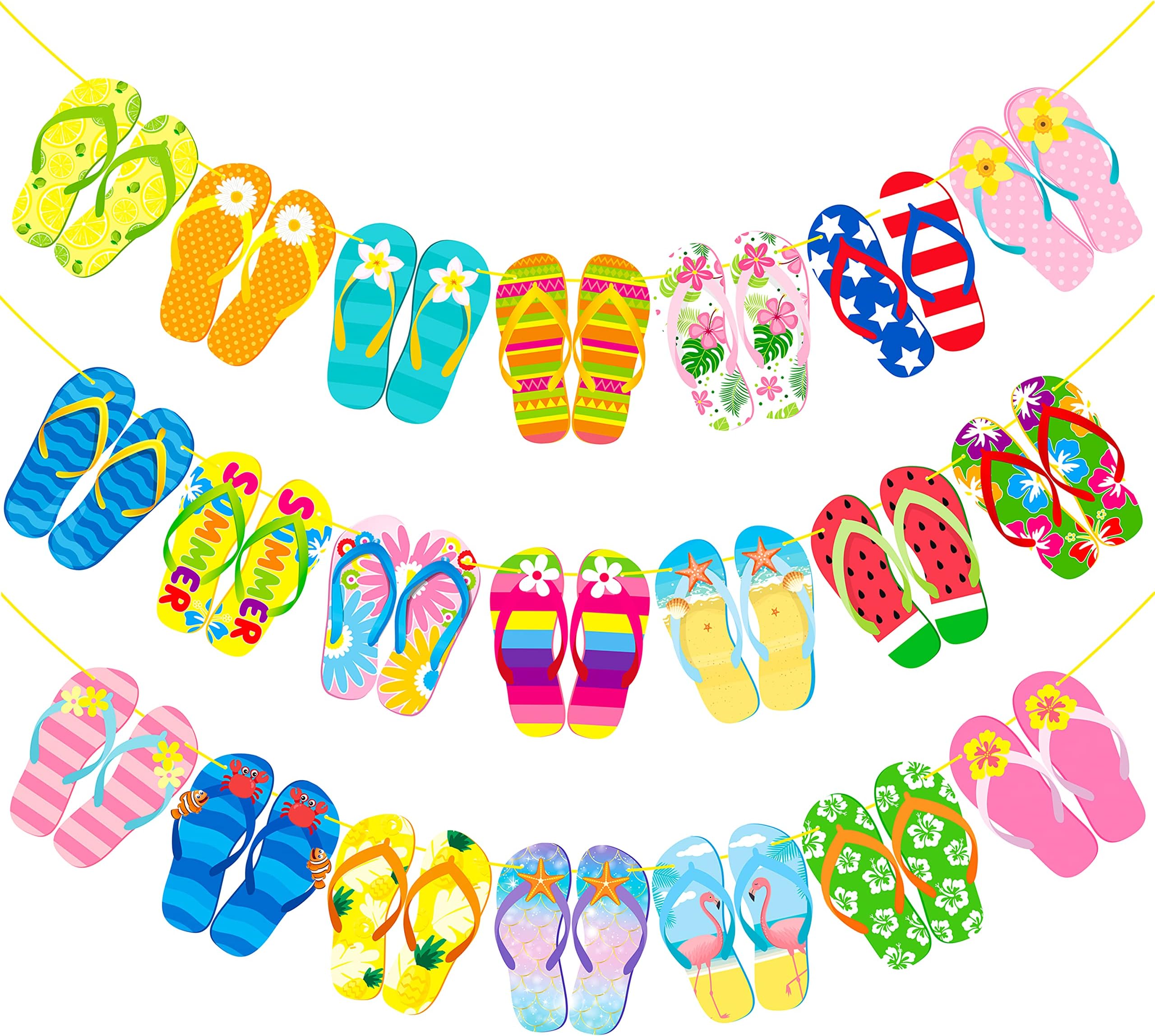 Amazon.com: Flip Flop Party Banner Summer Slippers Party Decorations ...