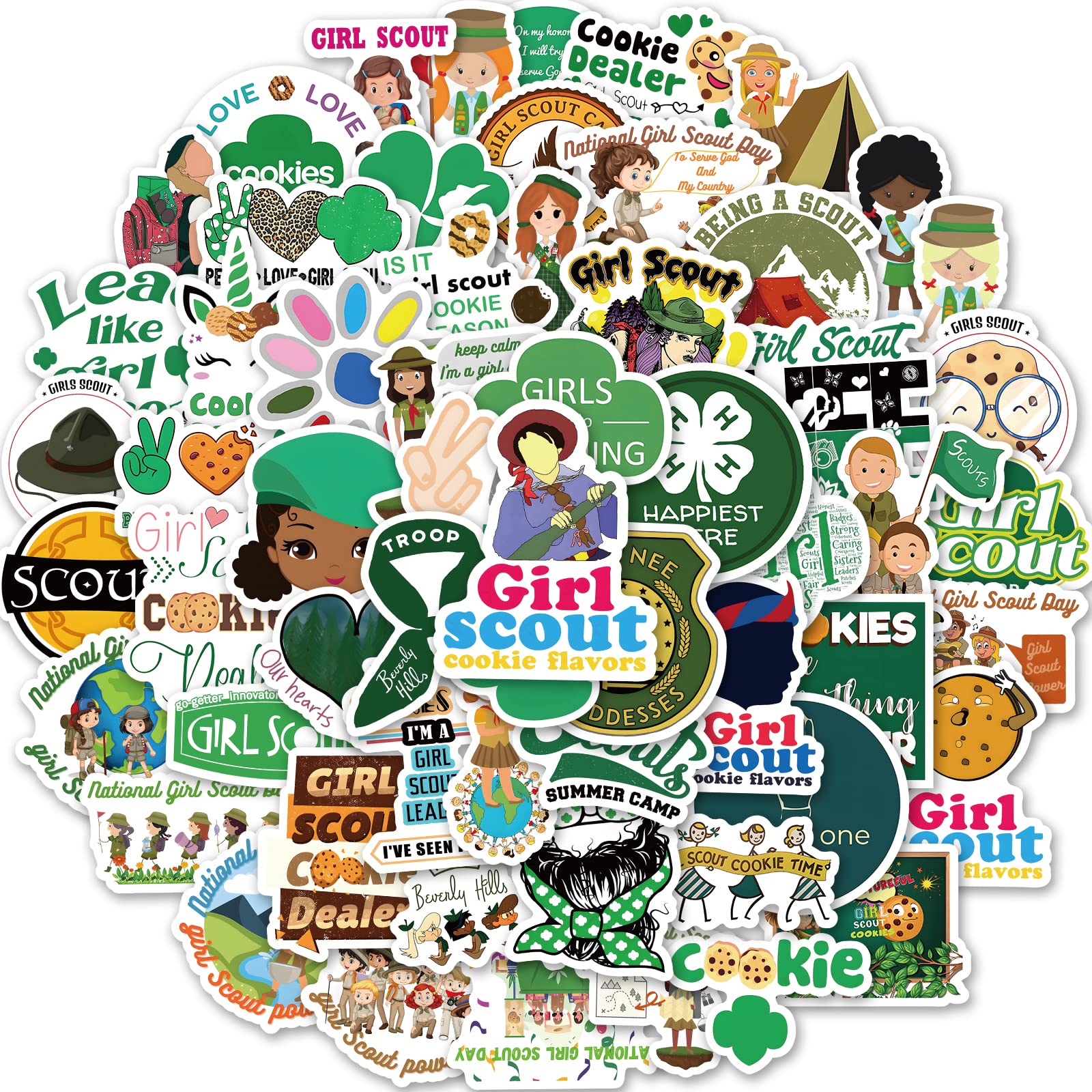 Junior Girl Scout Clip Art Girl Scout Day Sticker Collections Vector