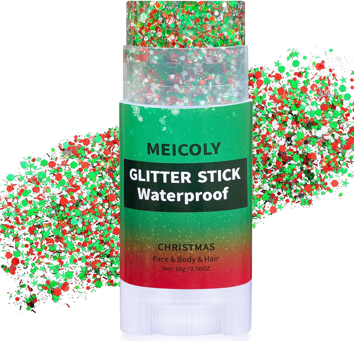 Amazon.com : MEICOLY Christmas Face Glitter Stick,Hair Glitter for ...