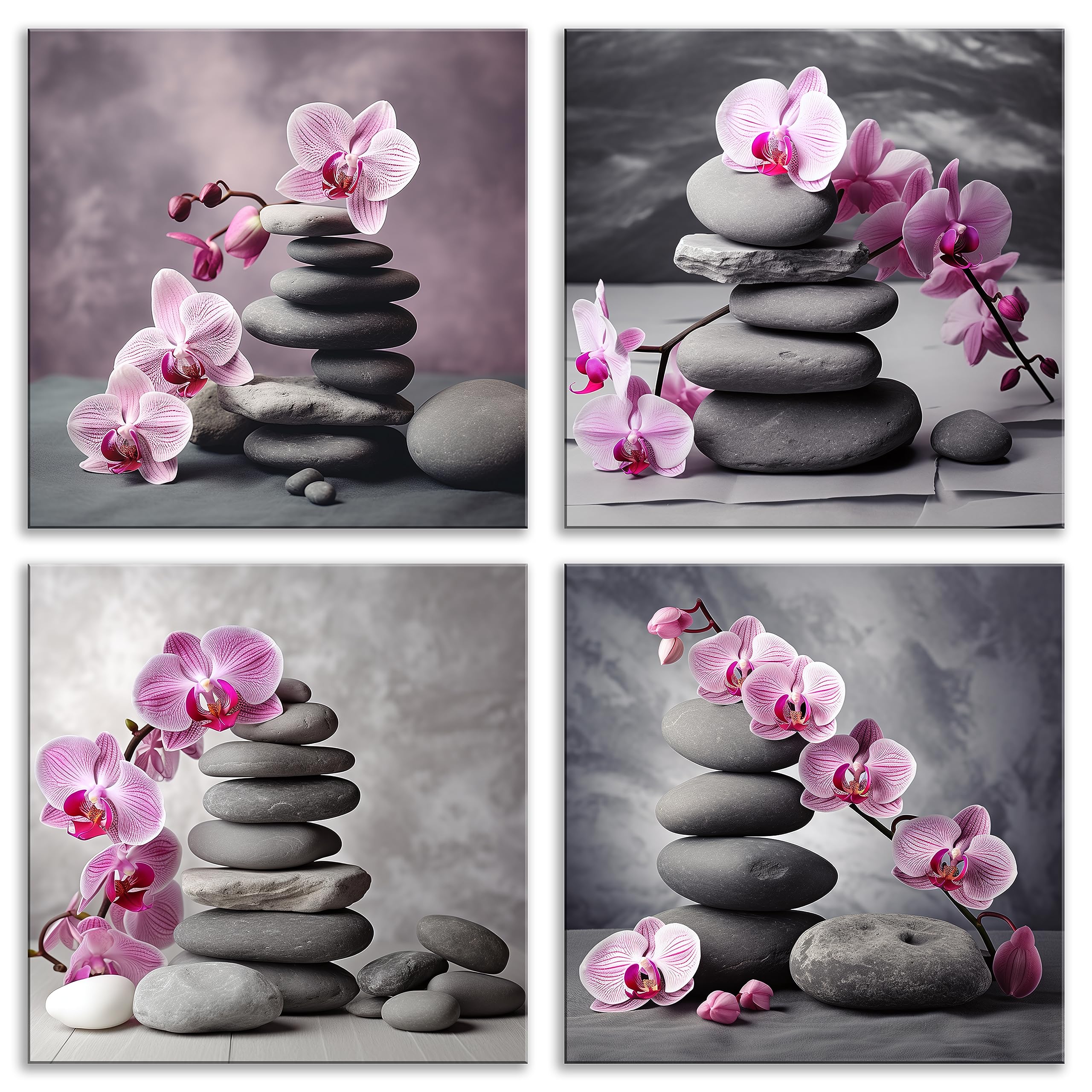 Amazon.com: NAN Wind Pink Orchids and Zen Stones D cor Orchid Canvas ...