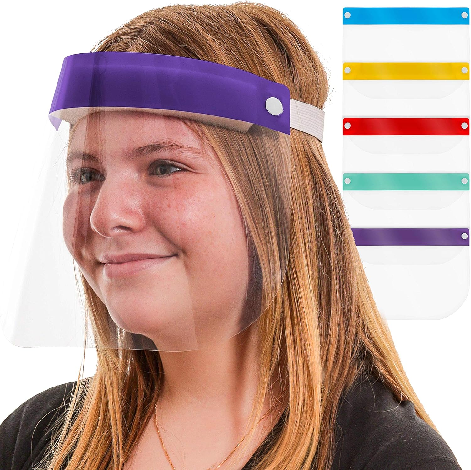 TCP Global Salon World Safety Kids Face Shields (Pack of 5) - 5 Colors ...