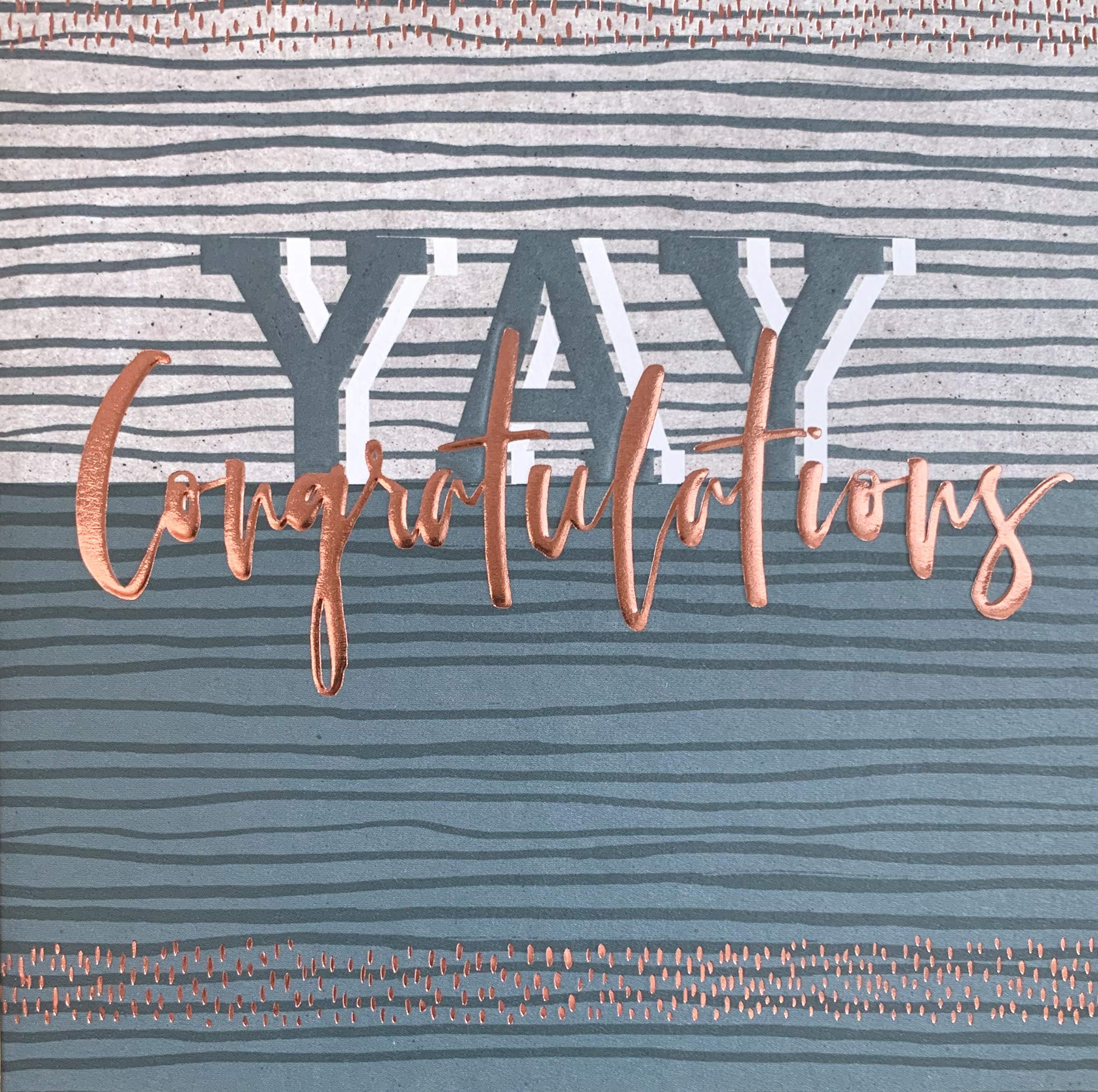 Yay, Congratulations - Congratulations Card with Copper Foil : Amazon ...