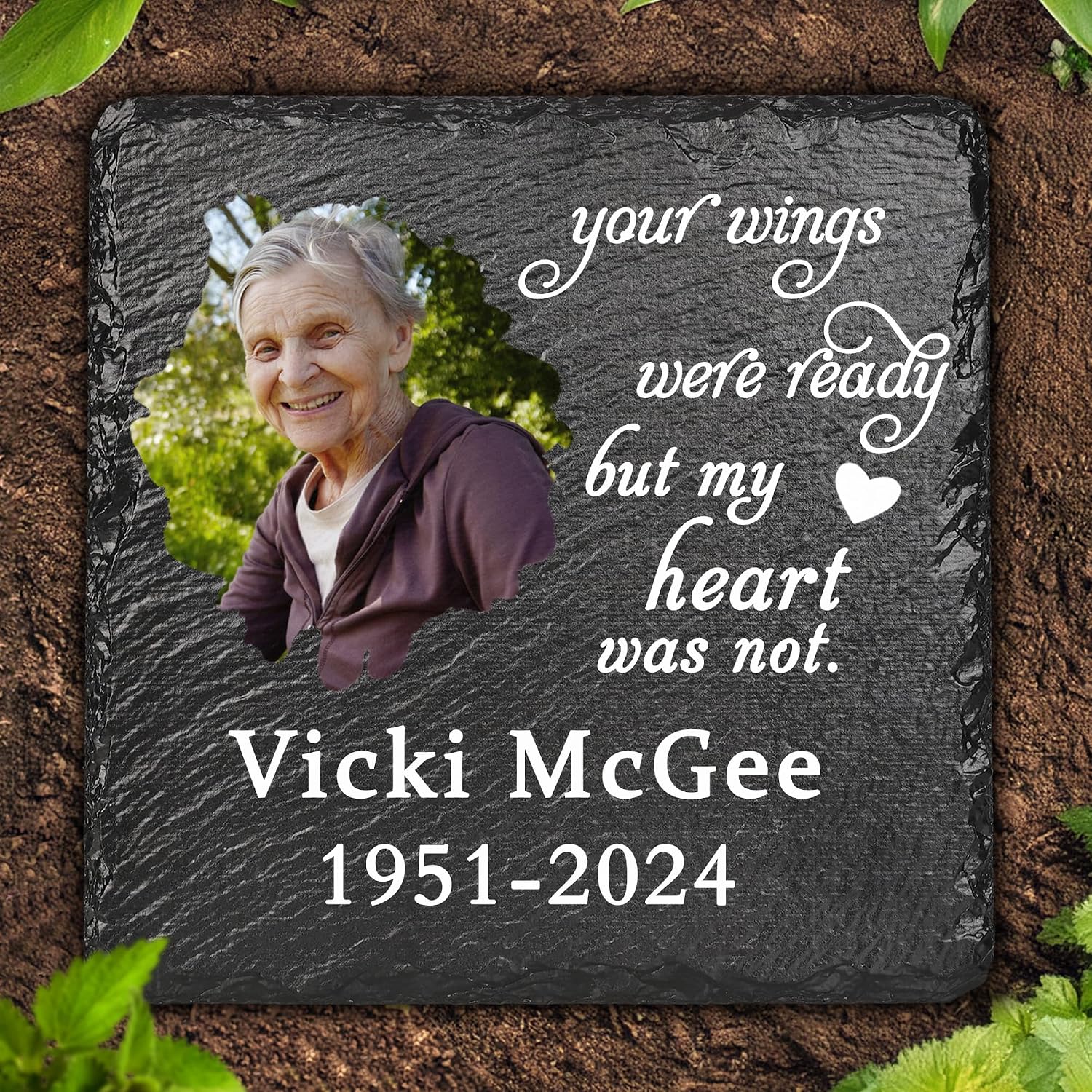 Amazon.com : VIAKDEM Personalized Memorial Stone with Photo - Sympathy ...