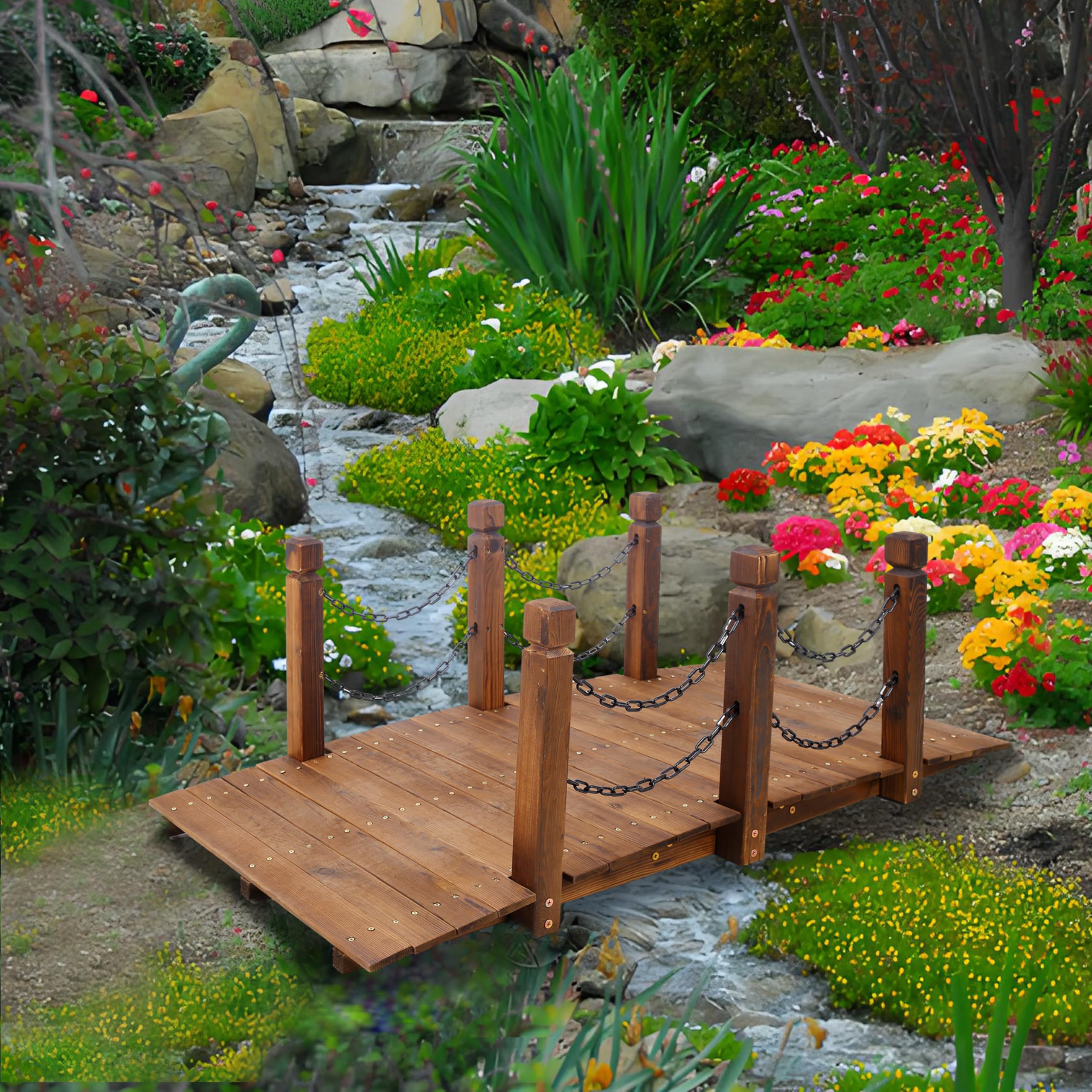 Back Yard Bridge Designs 4 Foot Backyard Bridge Outsunny Backyard