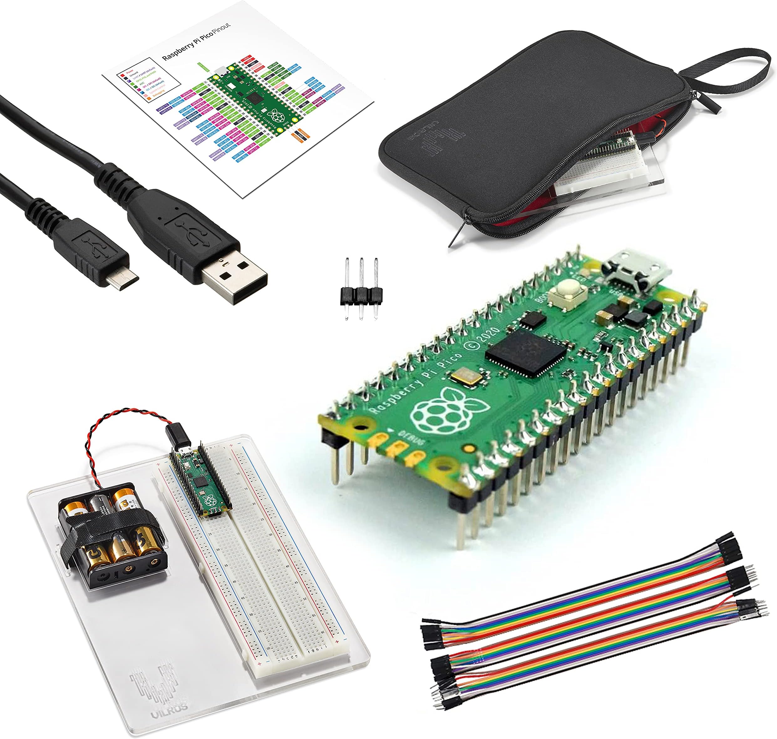 Amazon.com: Vilros Raspberry Pi Pico with Header Project Starter Kit ...
