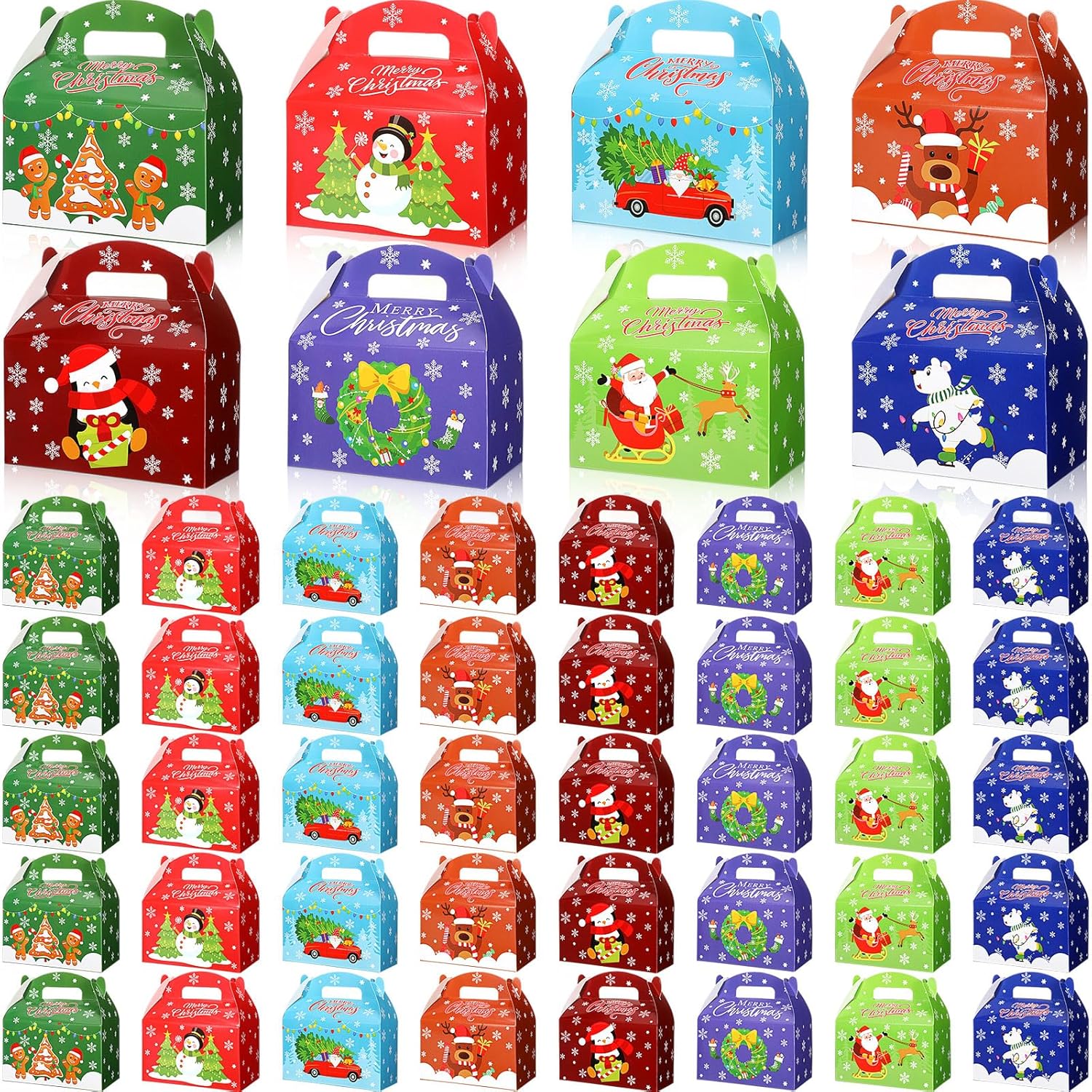Amazon.com: Fulmoon 48 Pcs 3D Christmas Treat Boxes, Goody Candy Boxes ...