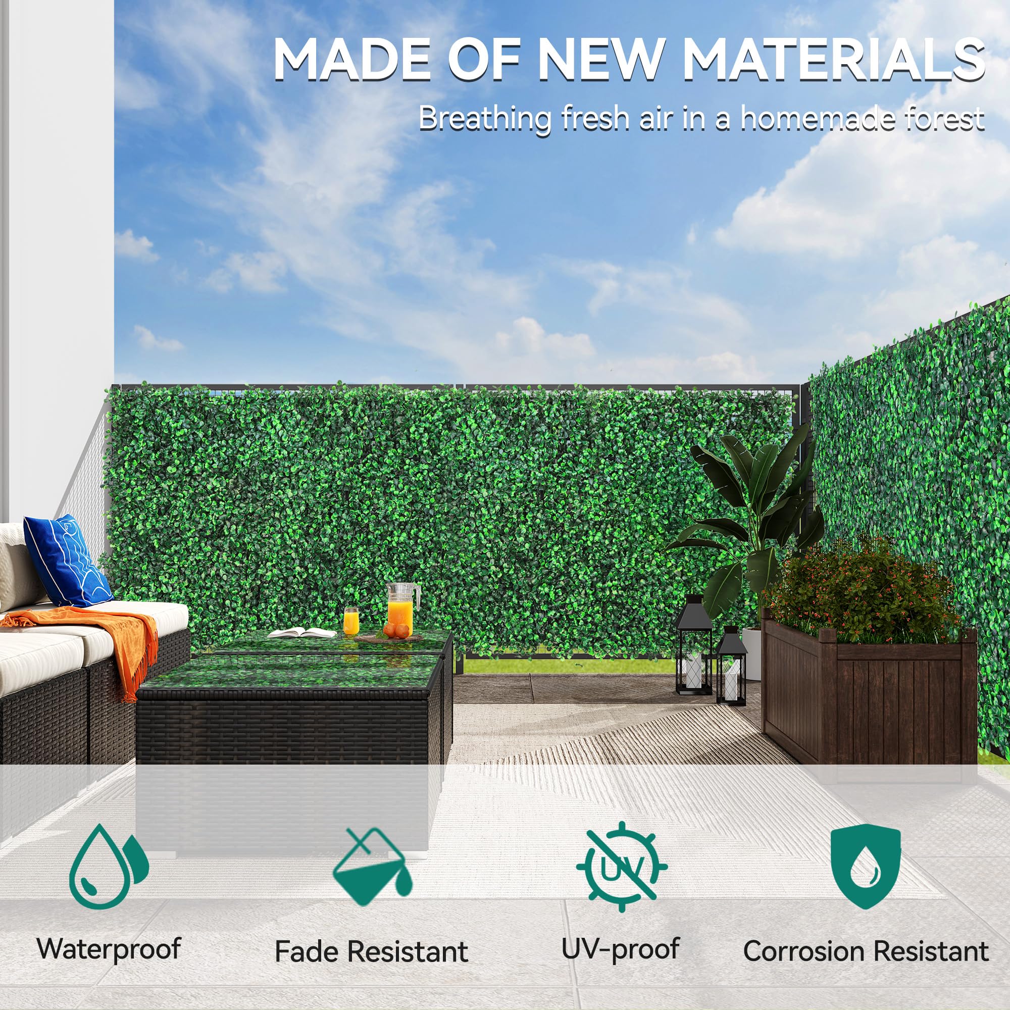 Snapklik.com : YITAHOME 24 PCS 20"x20" Artificial Grass Wall Boxwood ...