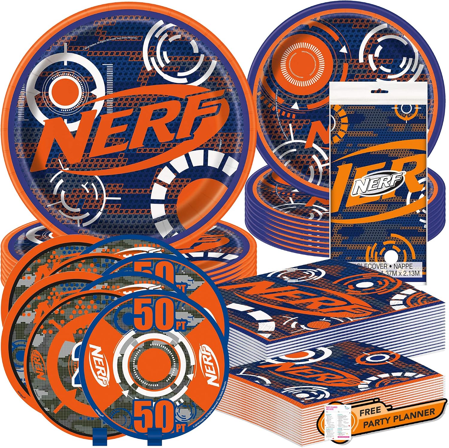 Amazon.com: Unique Nerf Dinnerware Party Bundle for 8 | Luncheon and ...