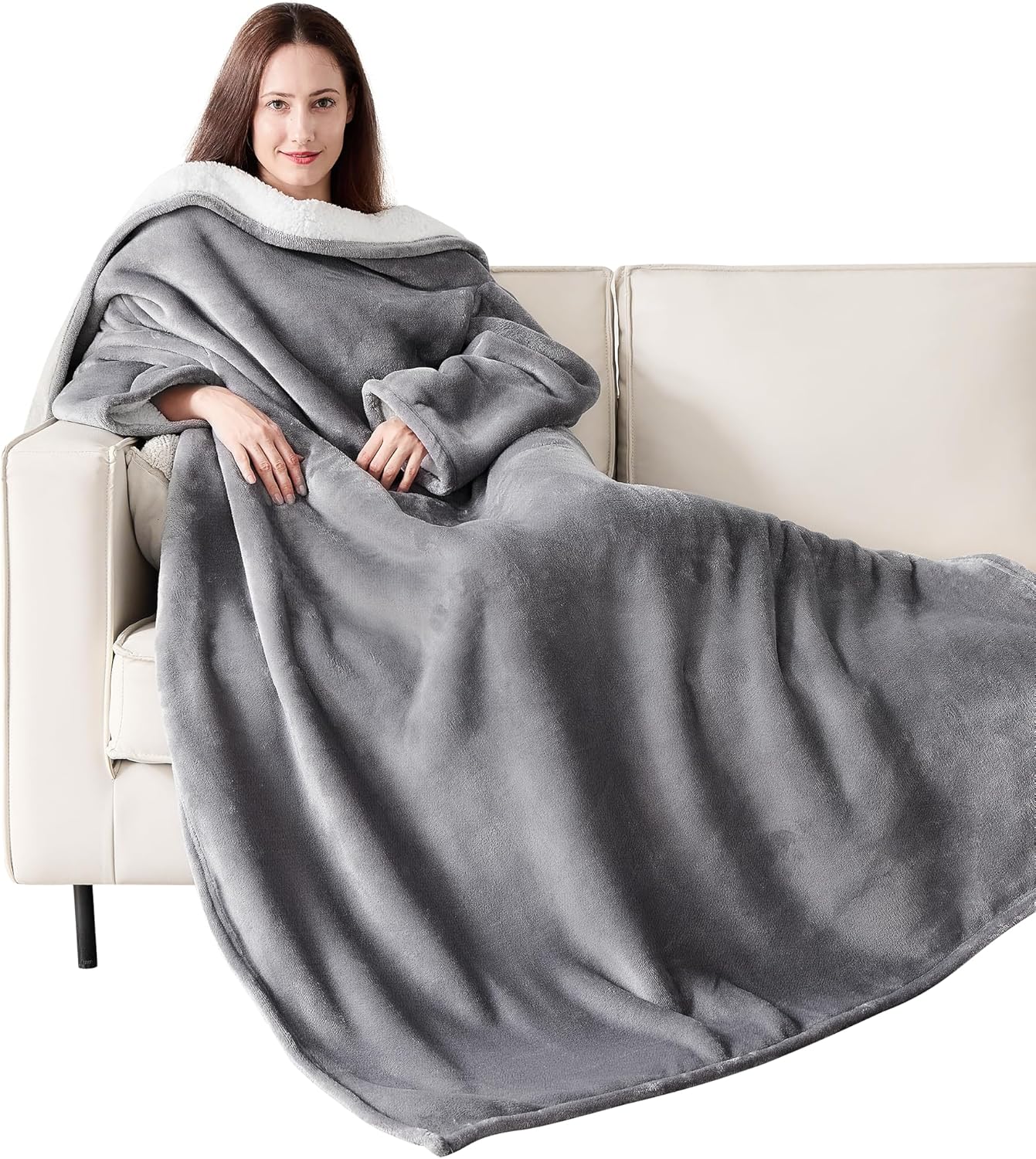 Amazon.com: NORD ECO Wearable Blanket with Sleeves, Cozy Wearable ...