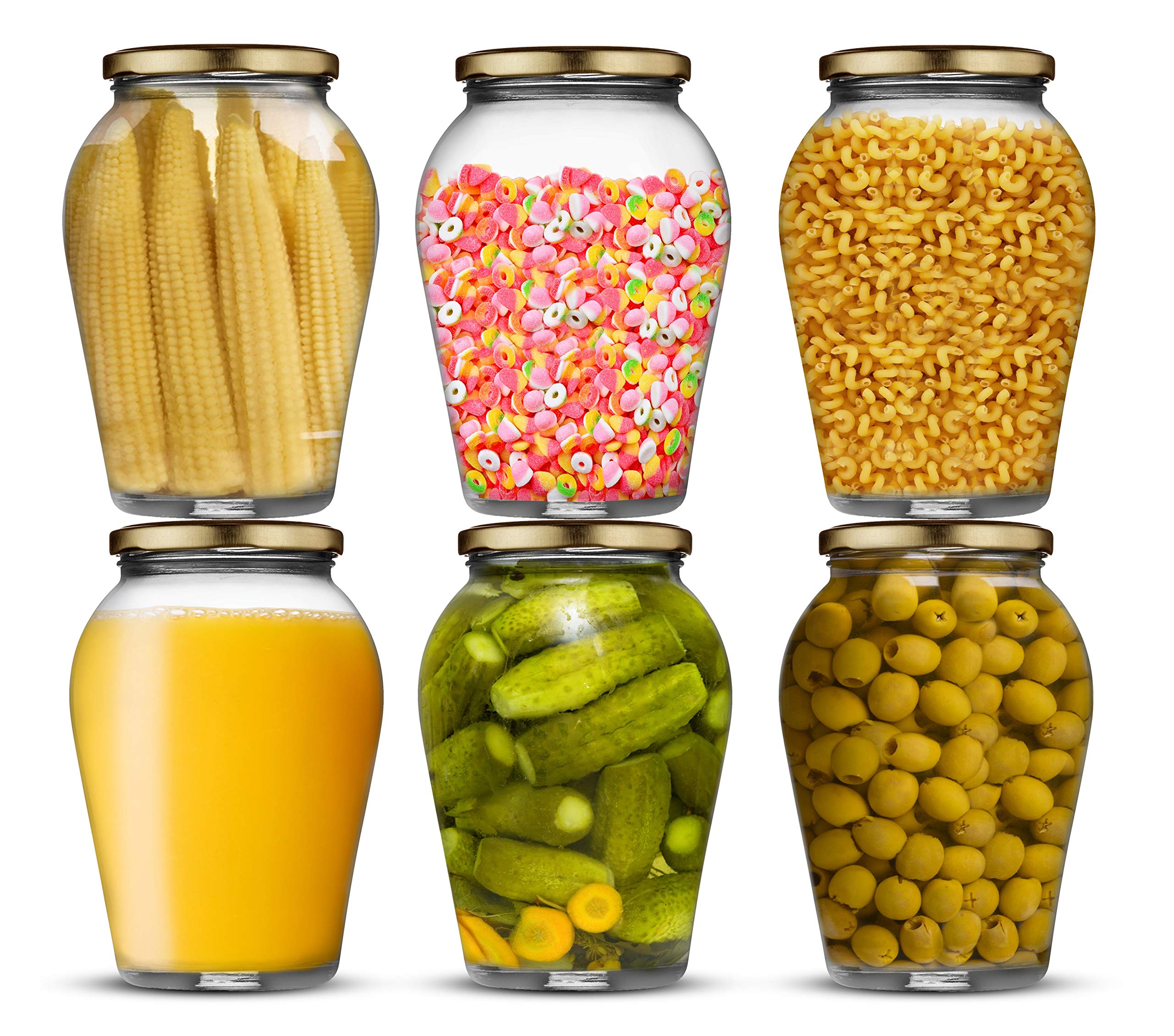 Buy GINOYA BROTHERS 1 Liter Matka Shape Glass Jar and Glass Container ...