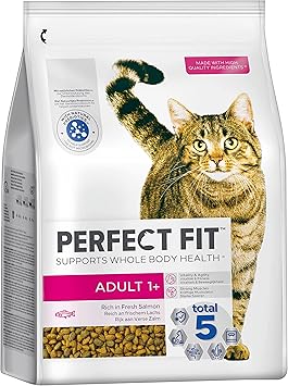 PERFECT FIT Cat Complete Dry Adult 1+ Salmon 2.8kg : Amazon.co.uk: Pet ...