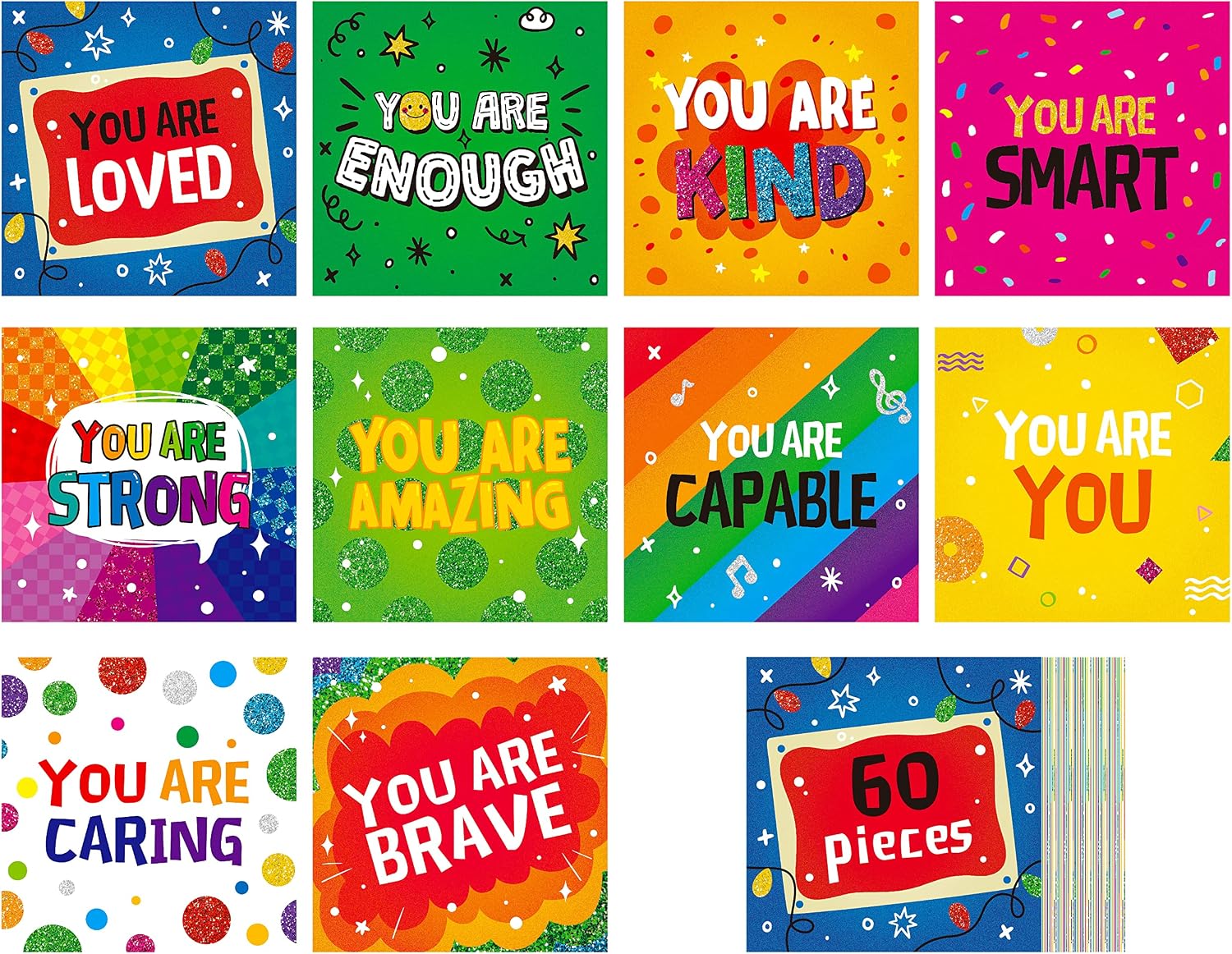 Amazon.com: 60PCS Bulletin Board Decor, 10 Designs Inspirational Wall ...