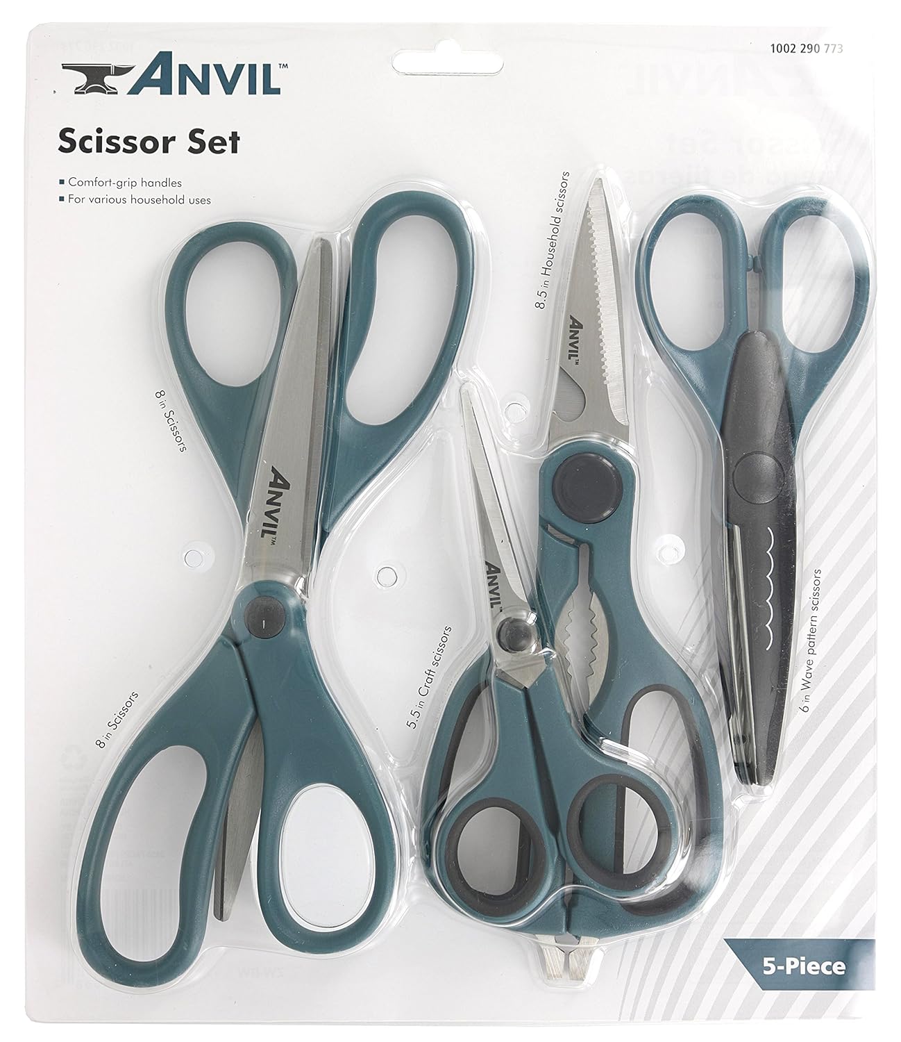Anvil 1002290773 5-Piece General Purpose Scissors Set for The Home or ...