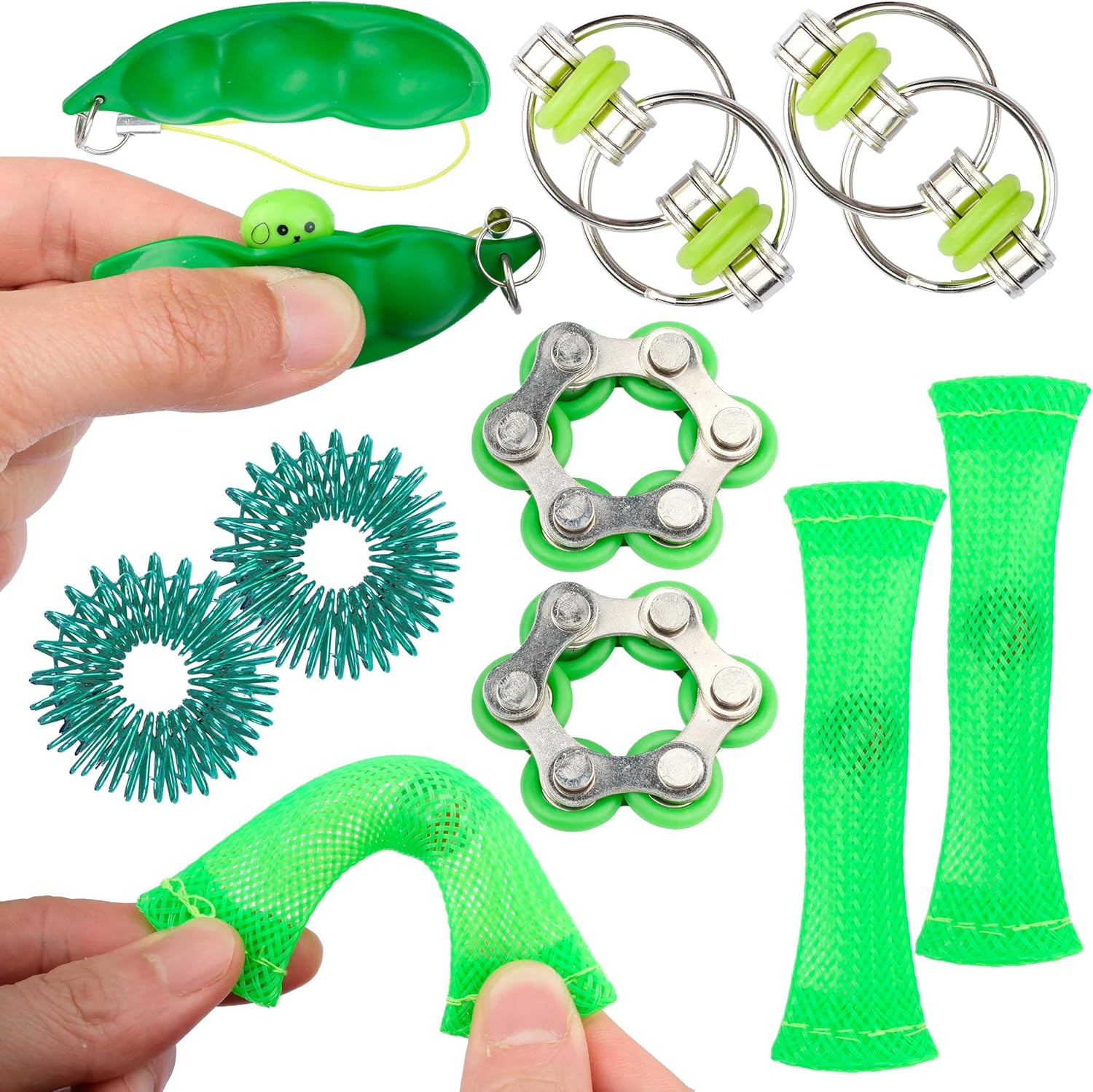 Amazon.com: Sensory Fidget Toy 10 Set All Green Roller Bike Chain ...