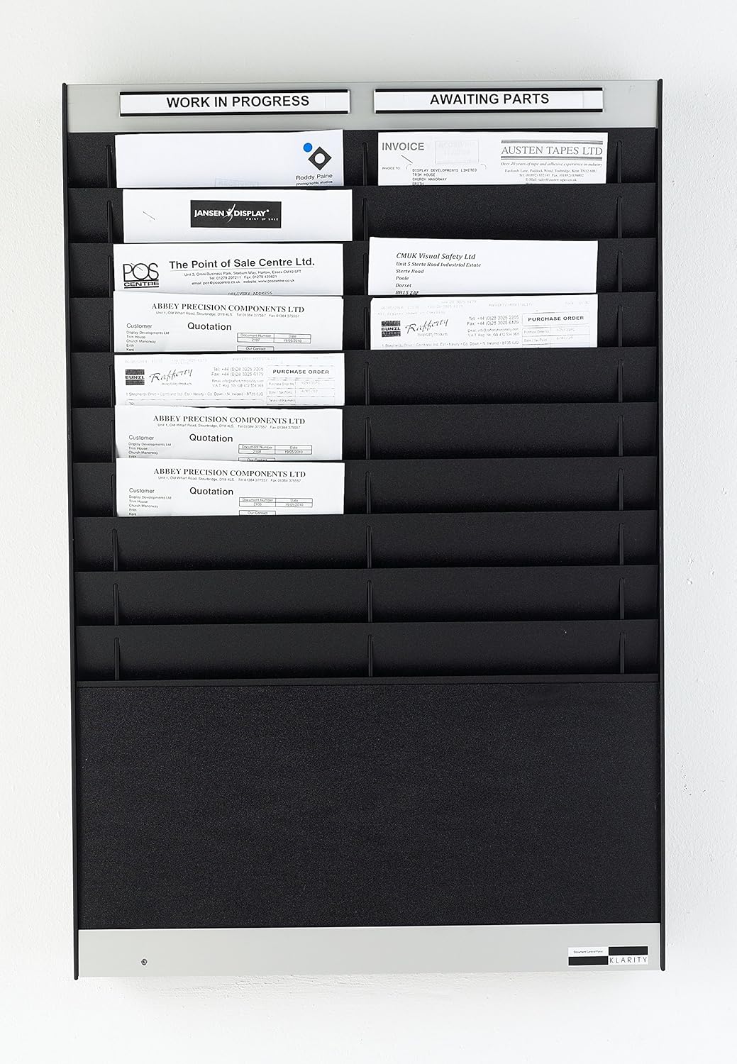 Black Job Card Rack for A4 Portrait Service Documents - 20 Pockets ...