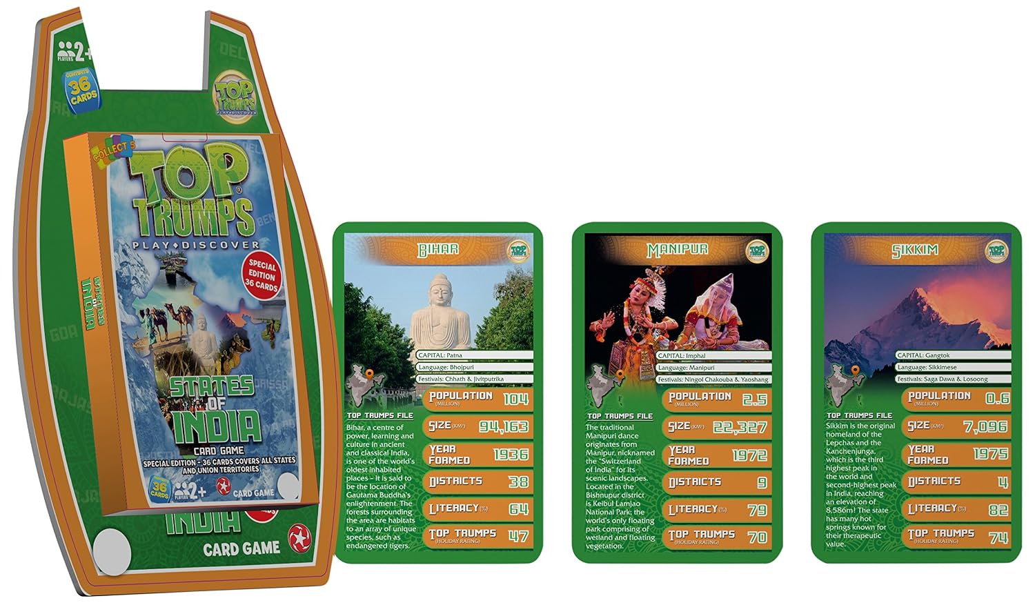 Buy Winning Moves Top Trumps States of India - Deluxe, Green/Blue ...