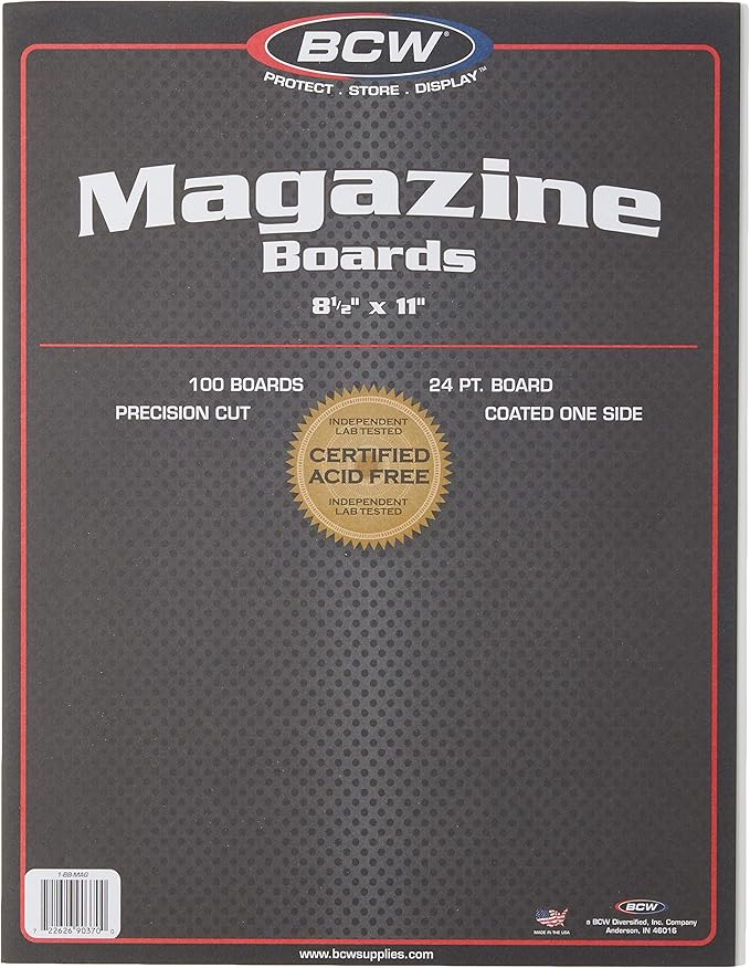 BCW Supplies BCW-BBMAG - Magazine Size Backing Boards - White - (100 ...