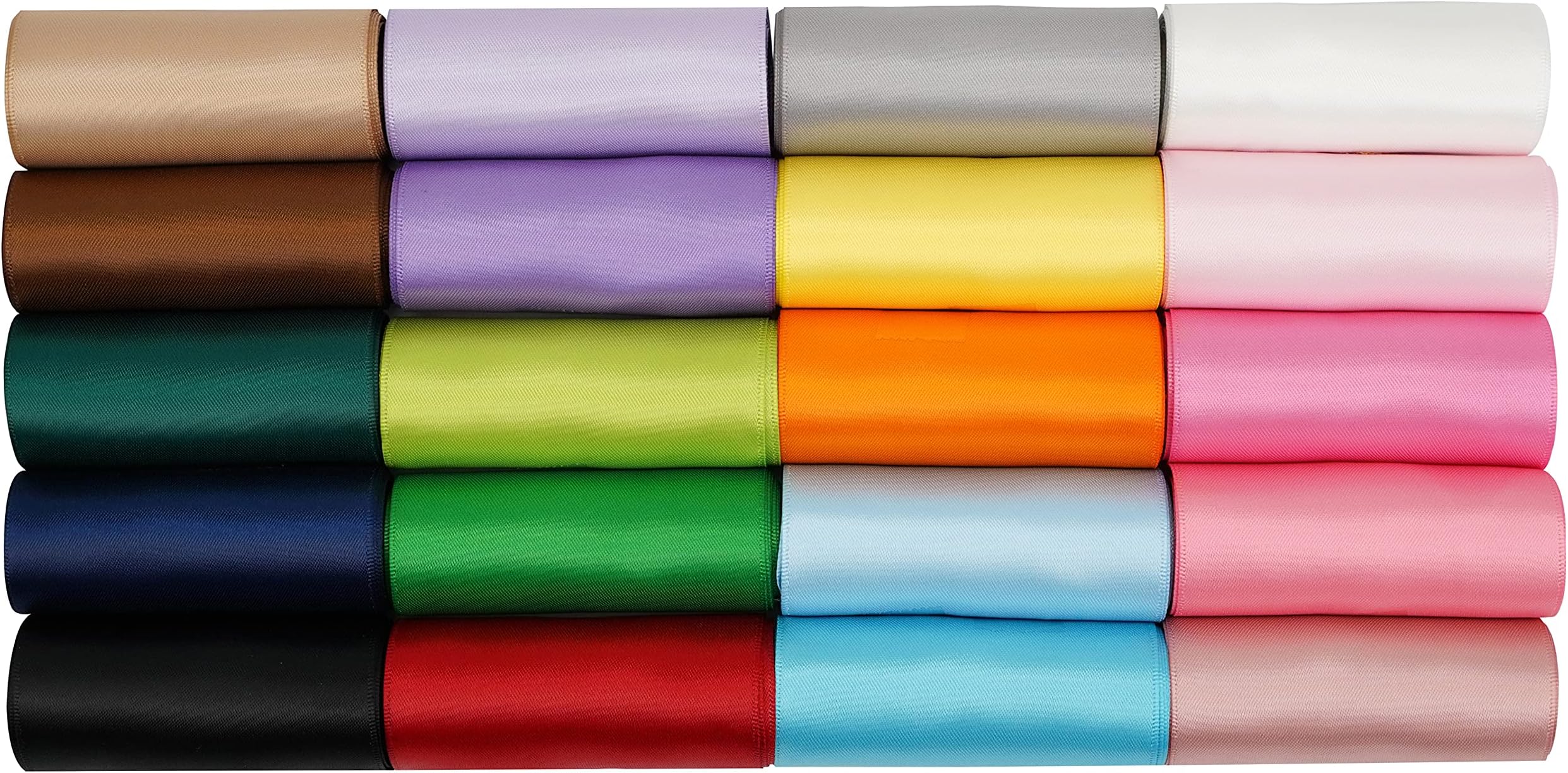 Amazon.com: Chenkou Craft 2 Inch (50mm) 20Yards Single Face Solid Satin ...