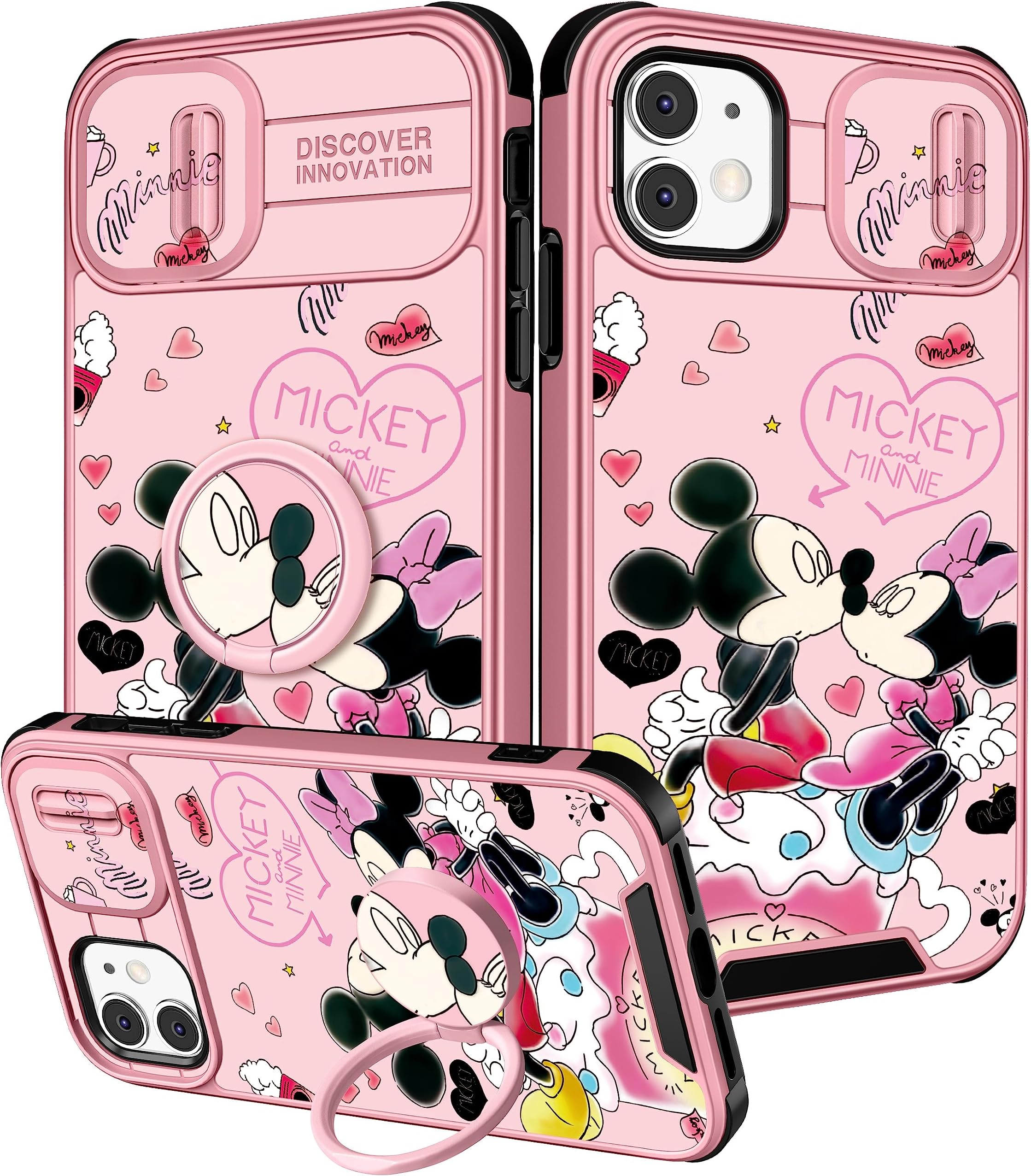 Amazon.com: oqpa for iPhone 11 Case Cute Cartoon with Camera Cover+Ring ...