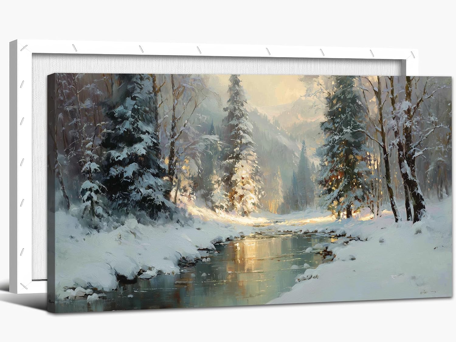 Amazon.com: TEPAKIHI Winter Landscape Canvas Wall Art for Living Room ...