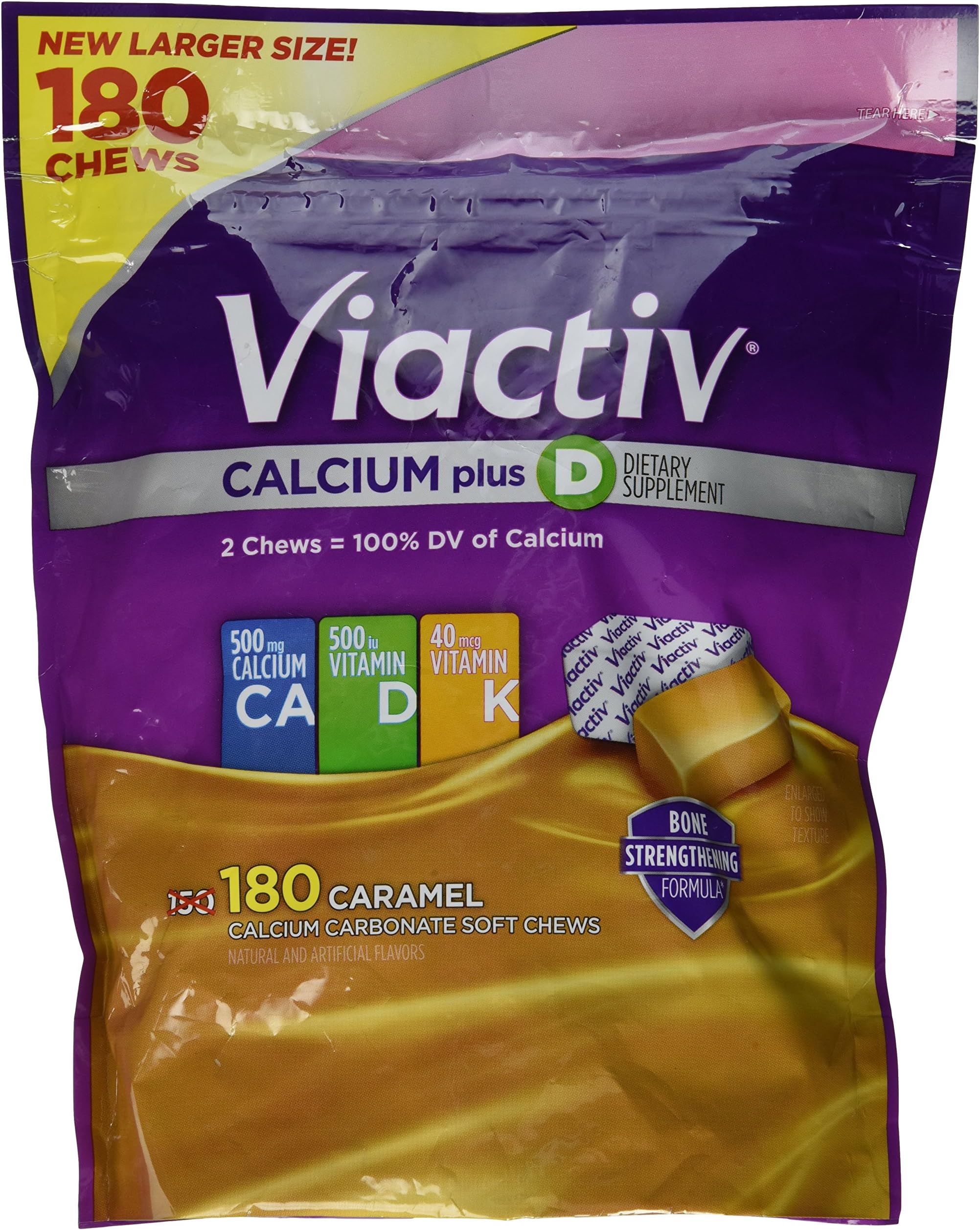 Amazon.com: Viactiv Calcium +Vitamin D3 Supplement Soft Chews, Milk ...