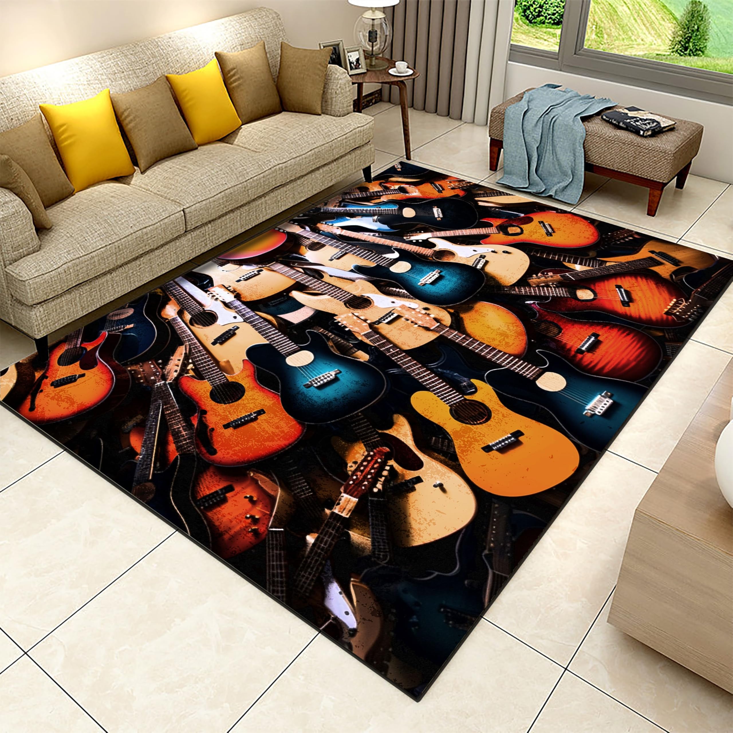 Amazon.com: Electric Guitar Music Indoor Rugs, 4x5ft, Musical ...