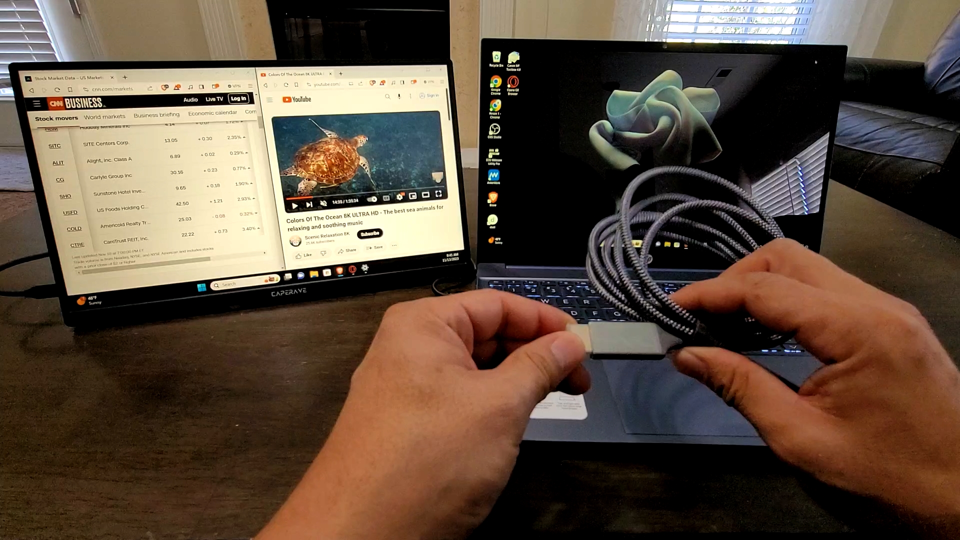 Watch How To Connect CAPERAVE Portable Monitor for Laptop, 15.6'' 1080P ...