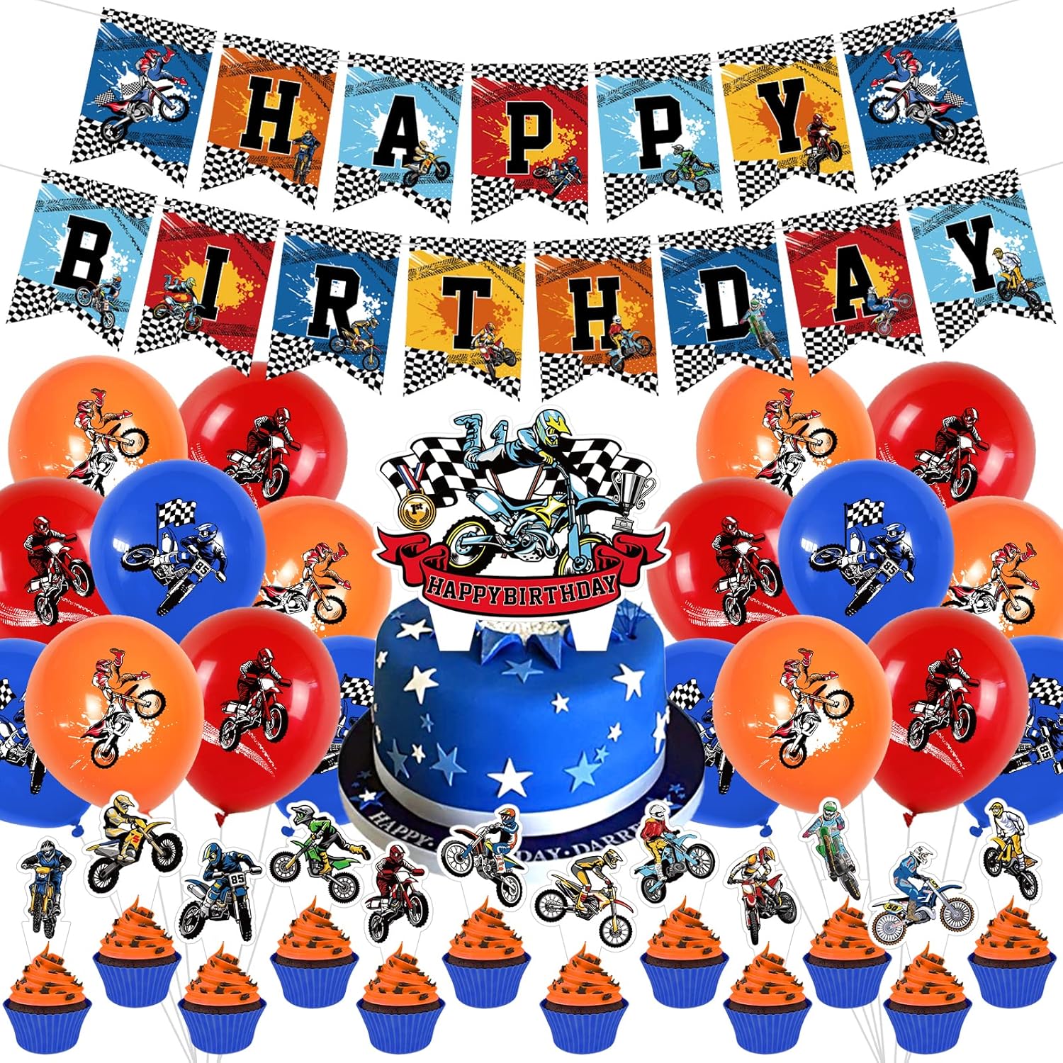 Amazon.com: Dirt Bike Party Decorations - 32 Pieces Extreme Sports ...