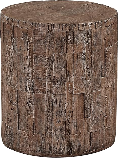 Amazon.com: Ball & Cast Faux Wood Stump End Table MgO Concrete Side ...